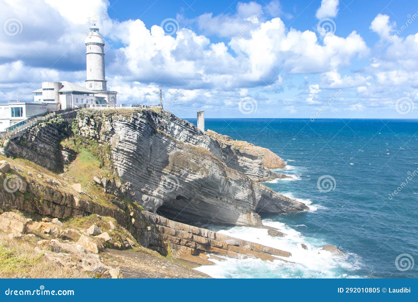 The Lighthouse of Cabo Mayor in Santander Stock Image - Image of coast ...