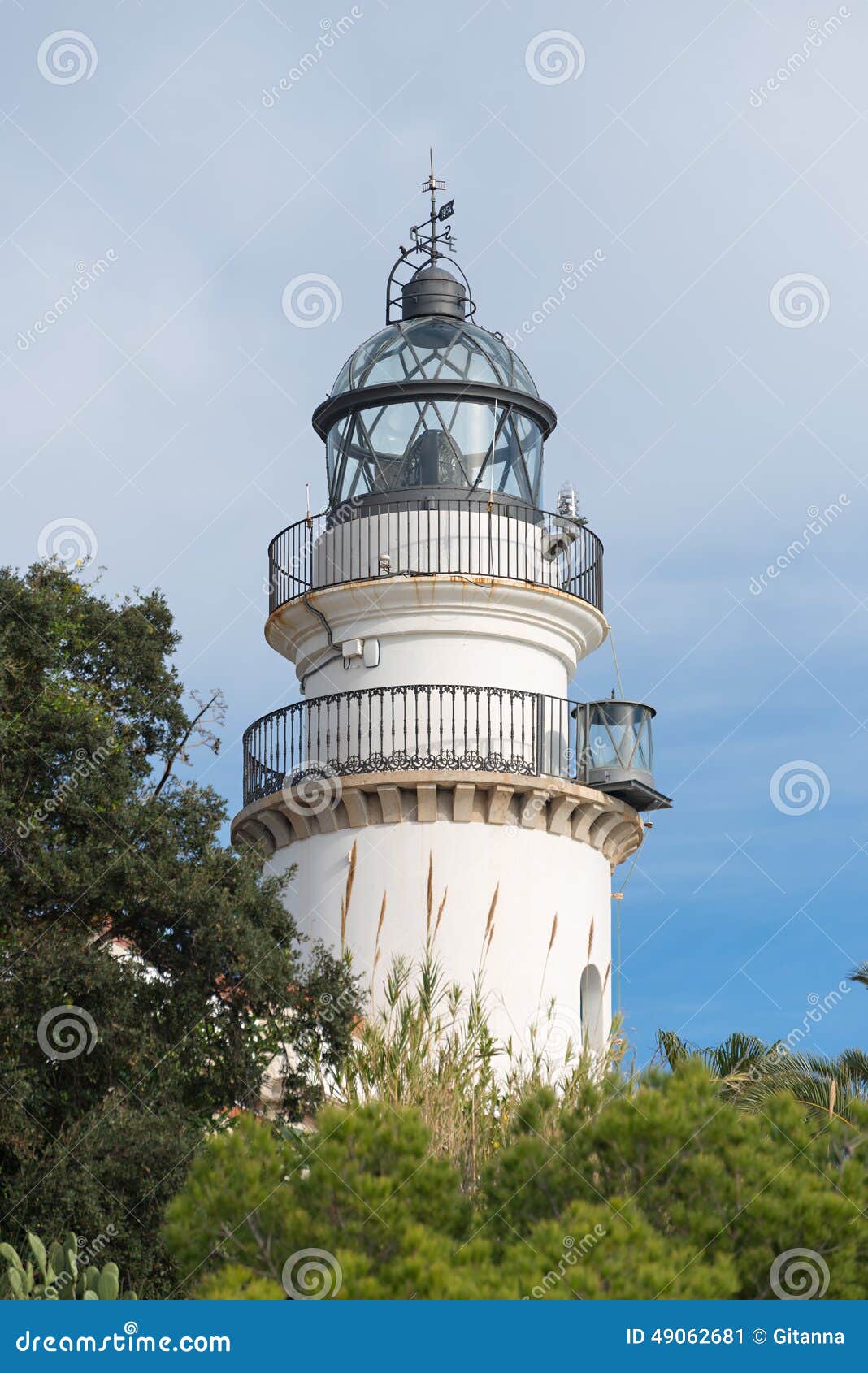 Lighthouse Calella stock image. Image of nautical, hill - 49062681