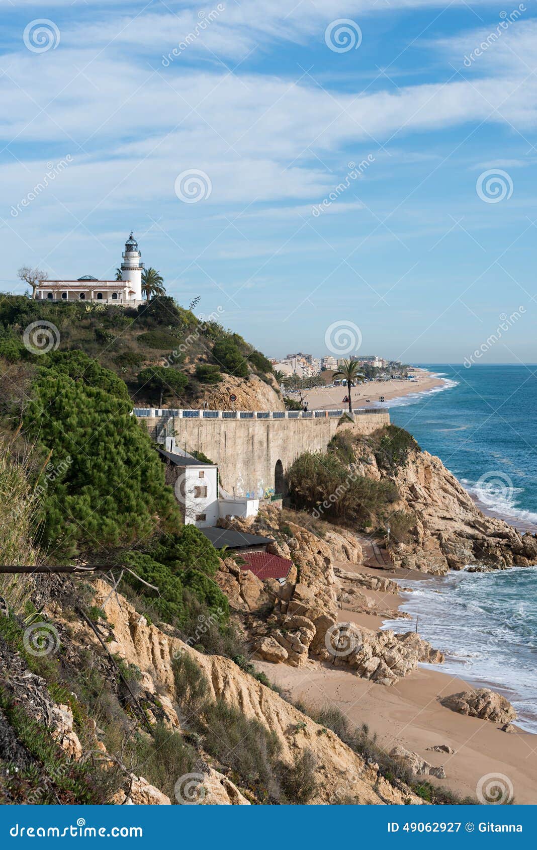Lighthouse Calella stock image. Image of lighthouse, calella - 49062927