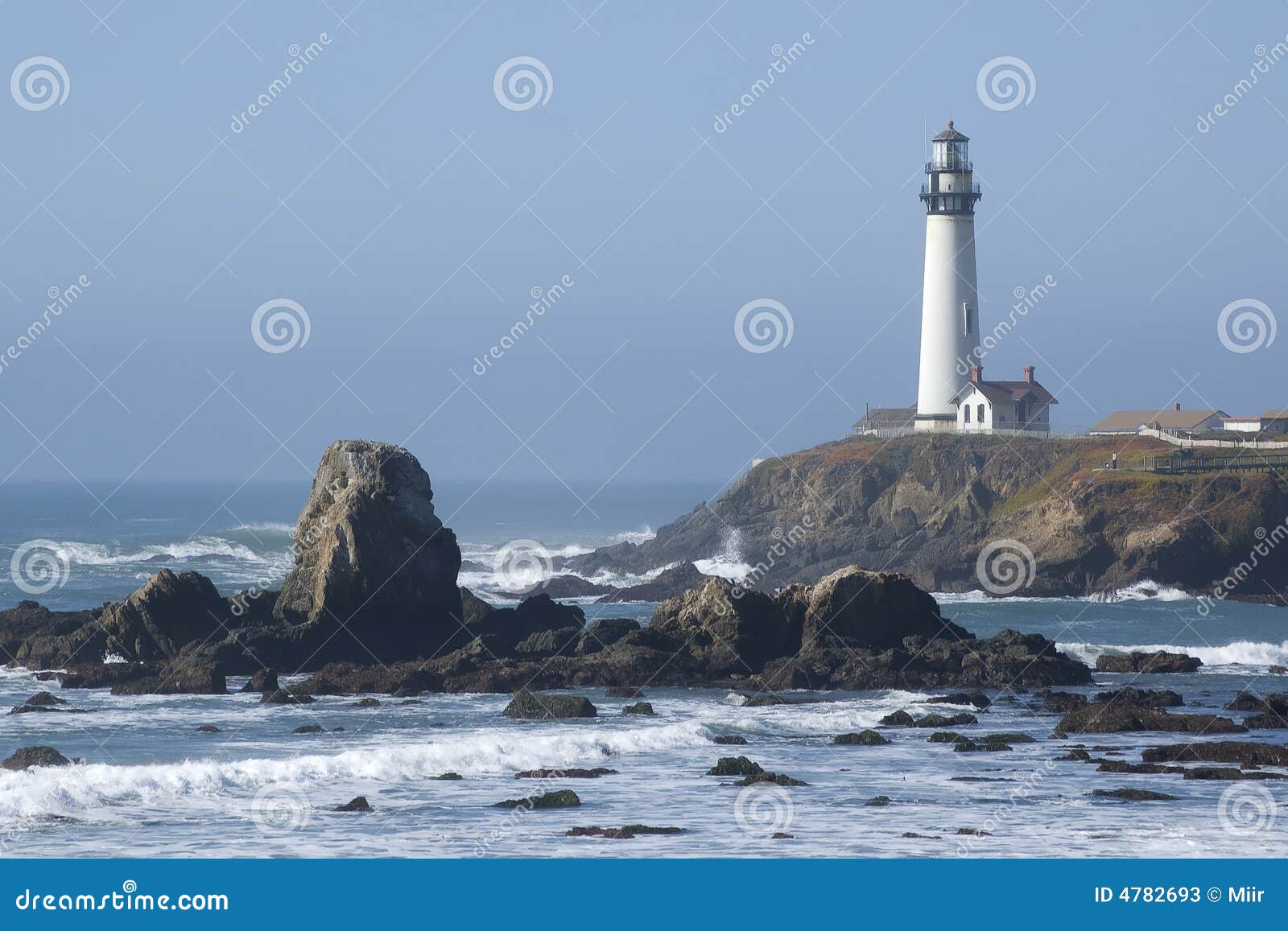 Lighthouse on the California Coast Stock Image - Image of romantic ...
