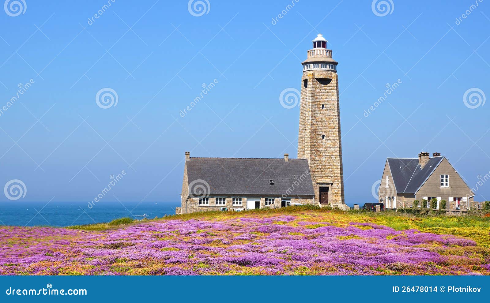 Lighthouse on Cap Levi, Fermanville. Stock Photo - Image of seascape ...