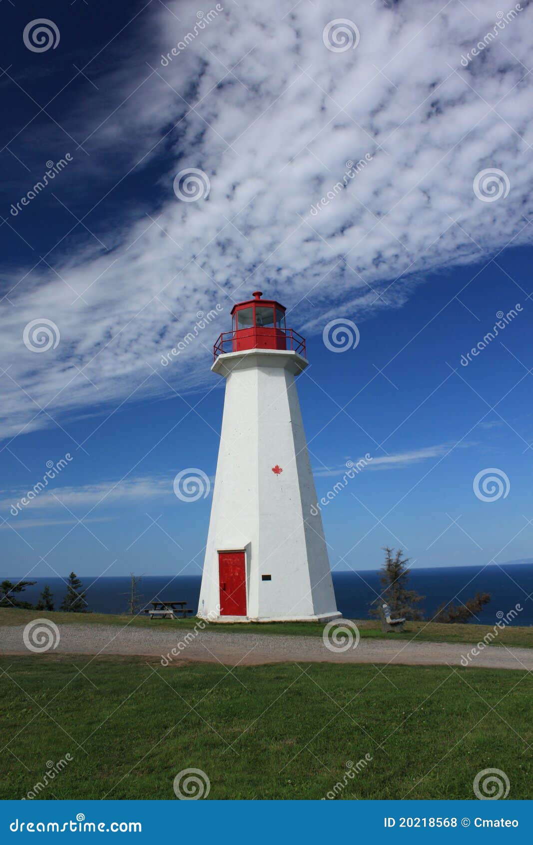Lighthouse Cape George Nova Scotia Stock Photo - Image of danger ...