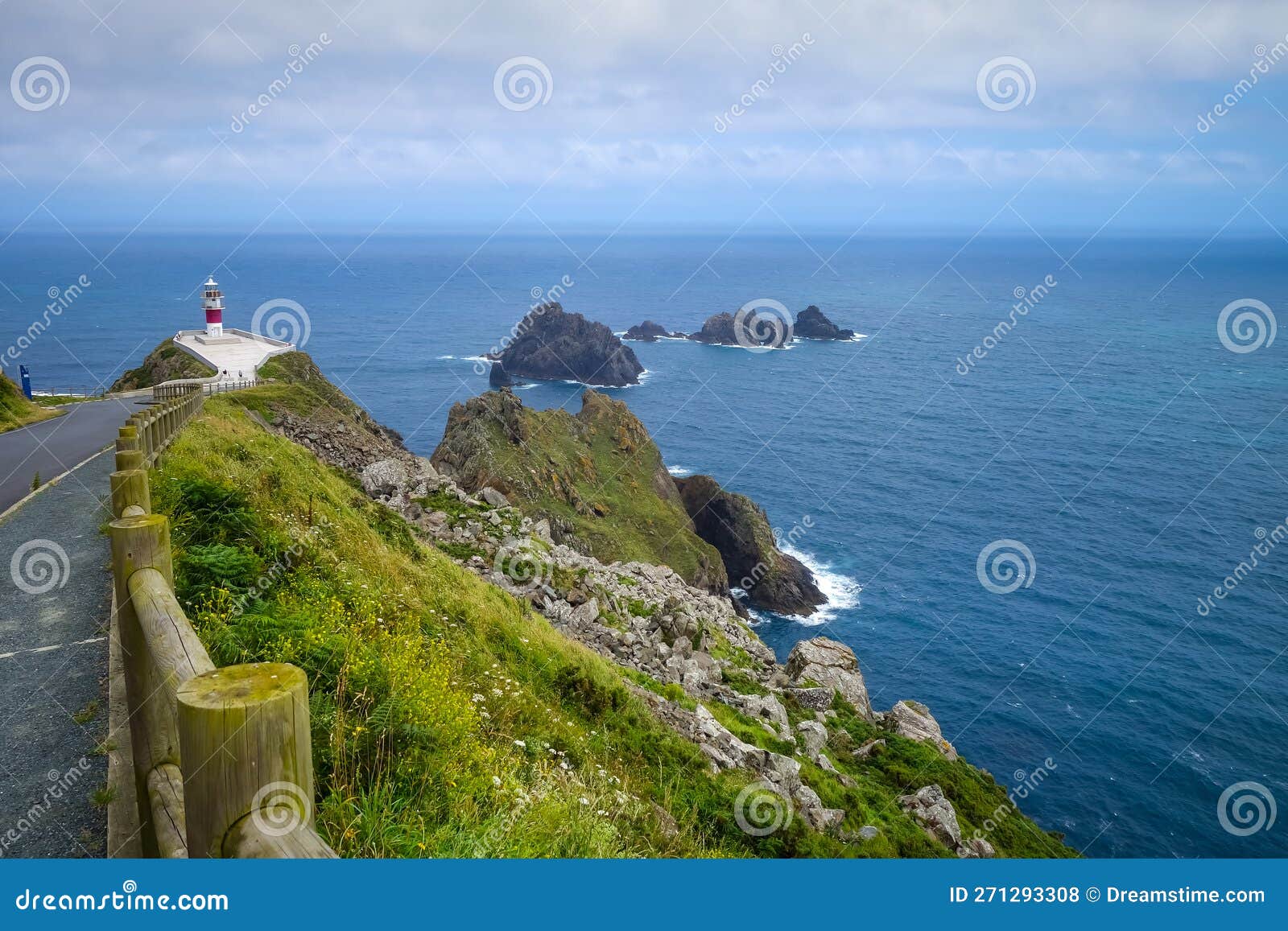 Lighthouse, Cape Ortegal Cliffs and Atlantic Ocean, Galicia, Spain ...