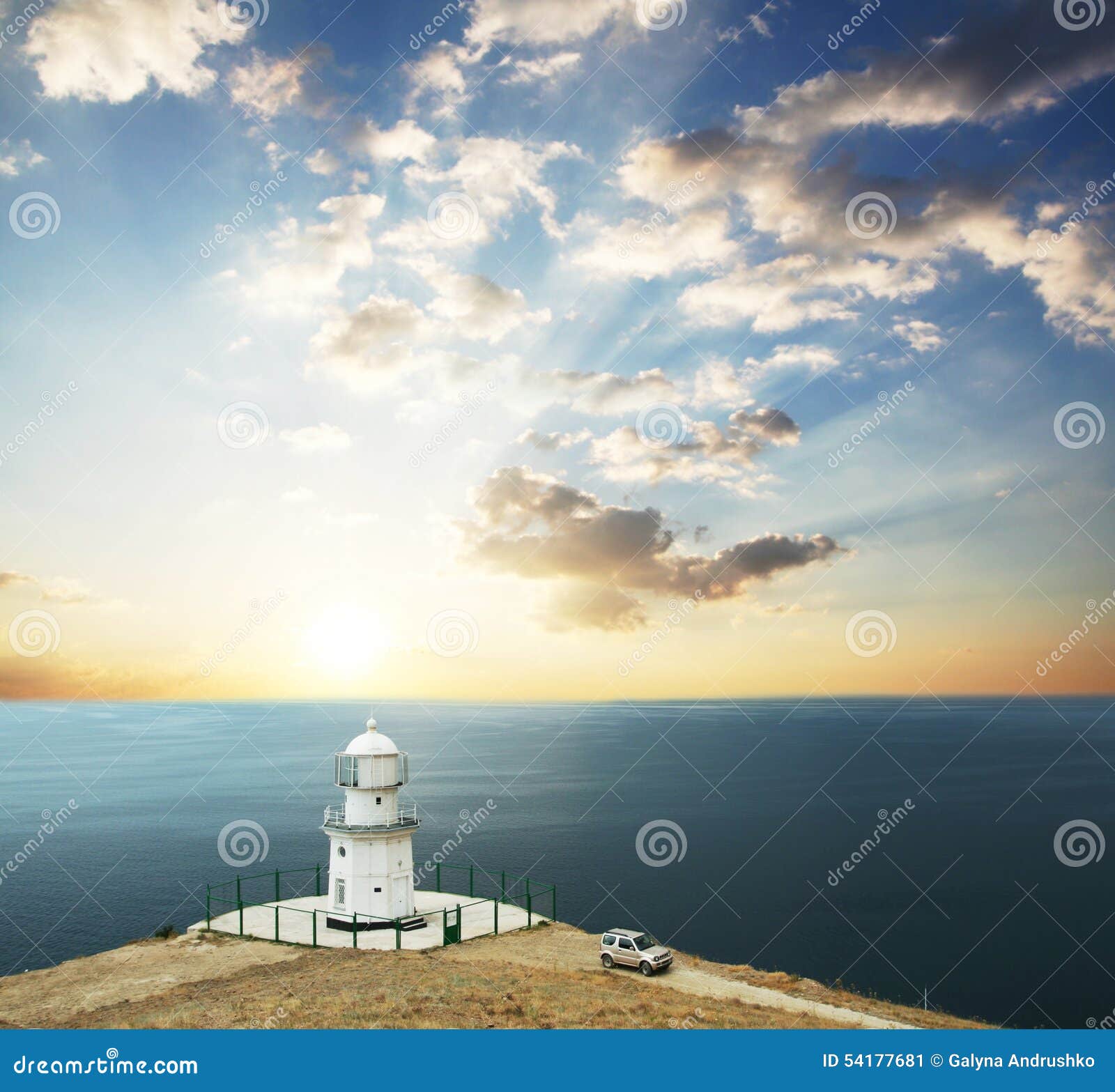 Lighthouse and car stock image. Image of light, majestic - 54177681