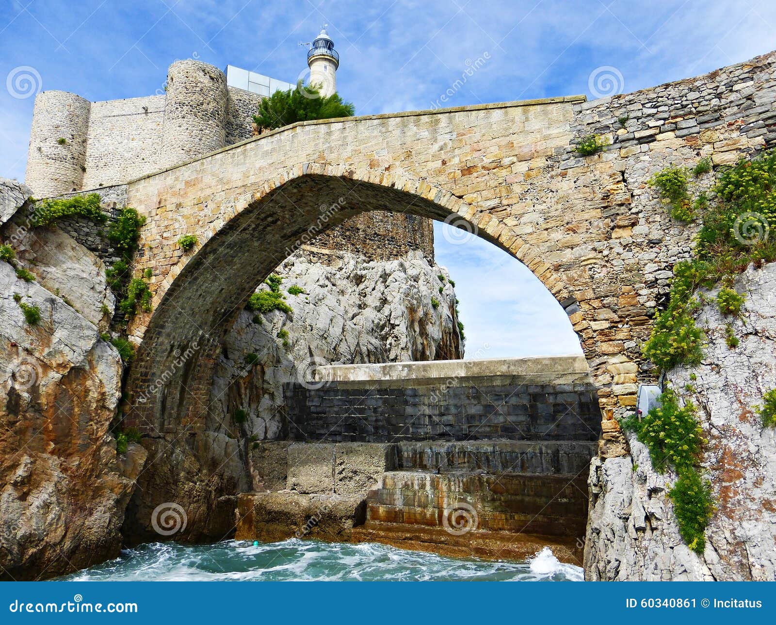 Lighthouse of Castro Urdiales, Cantabria, Spain Stock Image - Image of ...