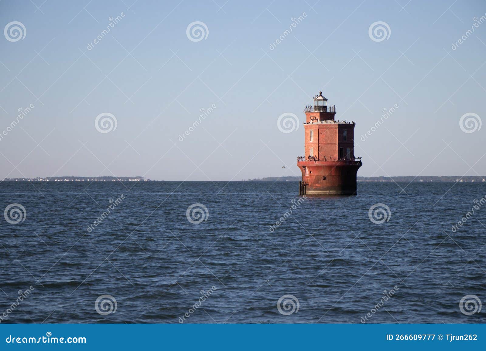 Old Weathered Lighthouse on Chesapeake Bay Stock Image - Image of ...