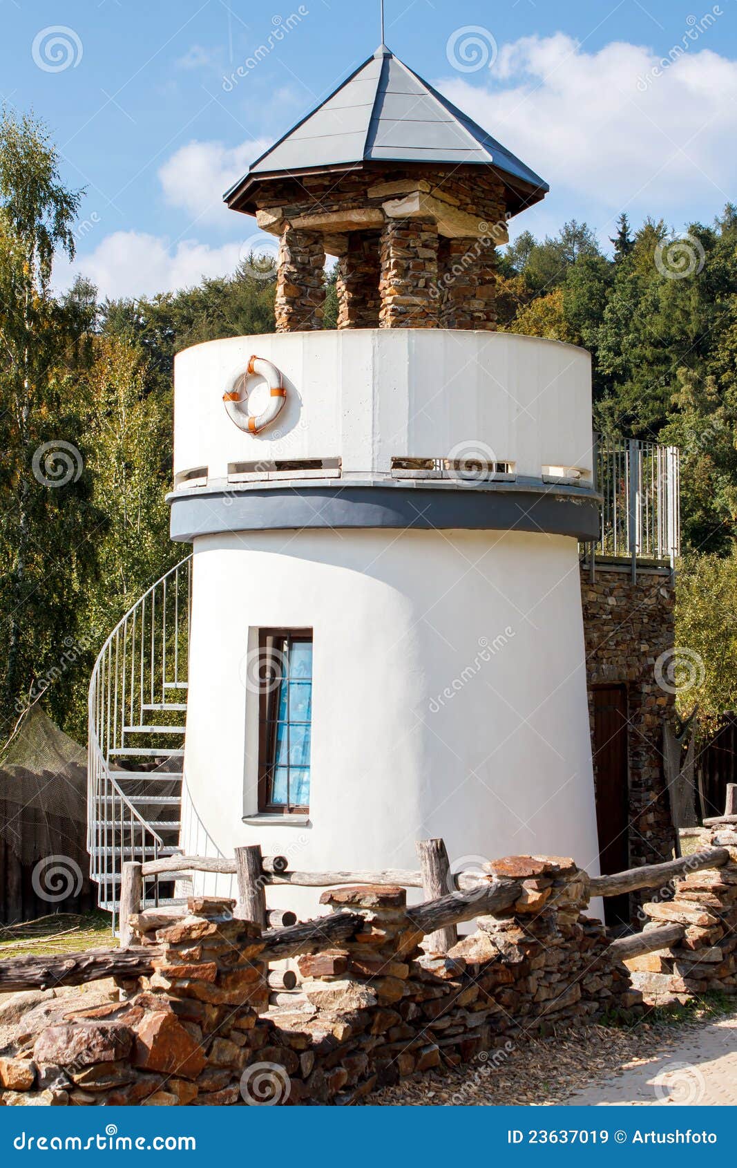 Lighthouse for Childs Play in Park Stock Image - Image of park ...