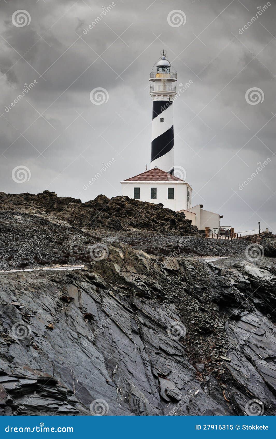 Lighthouse on the cliff stock image. Image of landscape - 27916315