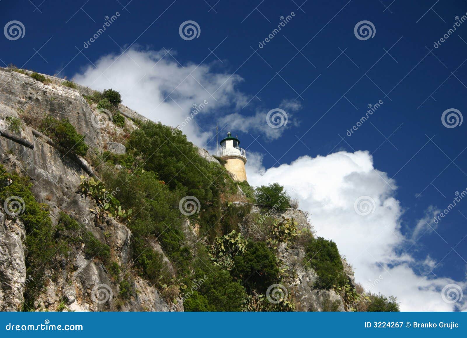 Lighthouse on cliff stock image. Image of rocky, nature - 3224267
