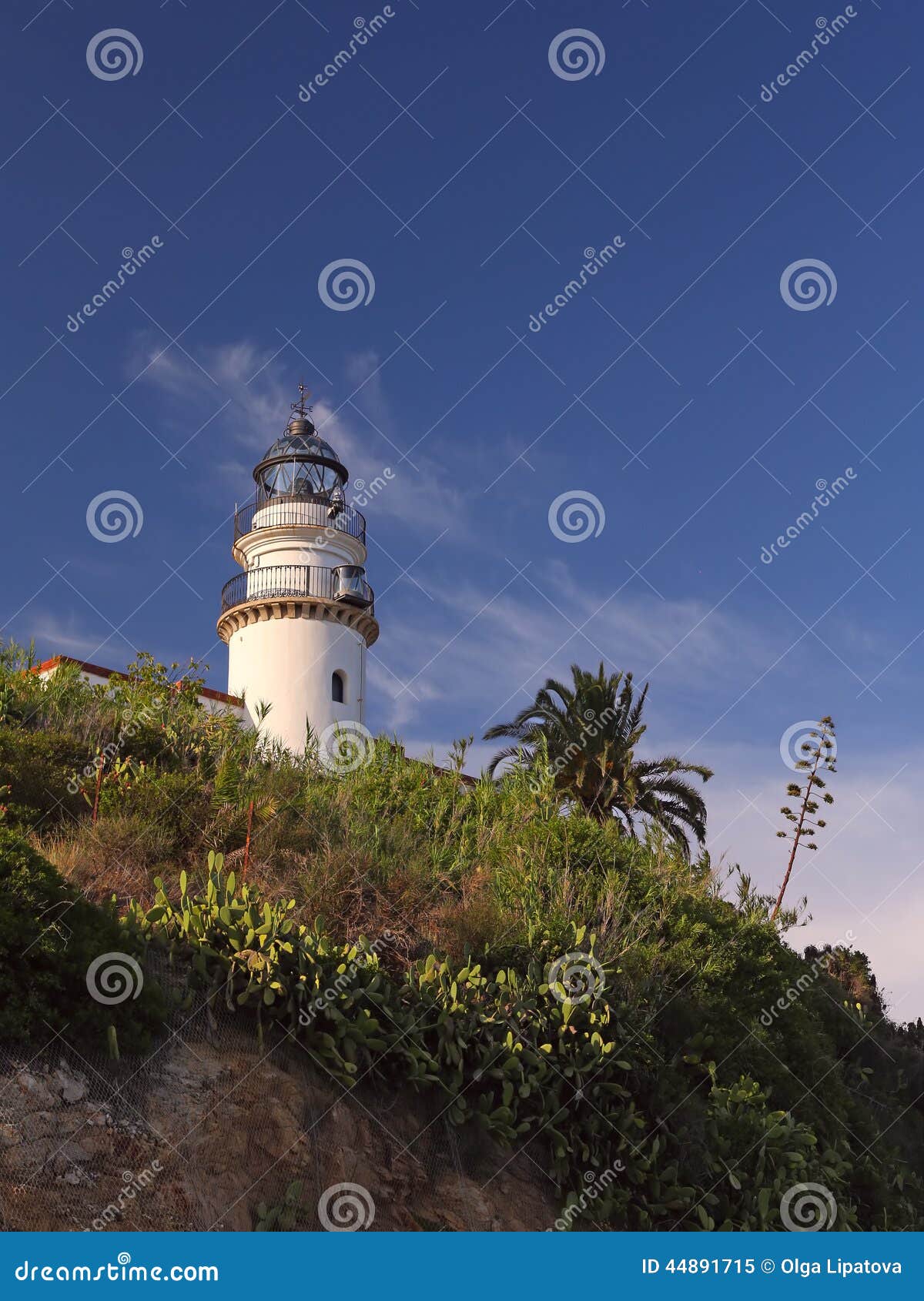 Lighthouse on a cliff stock image. Image of buildings - 44891715