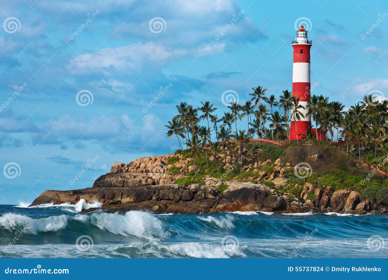 Lighthouse on cliff stock photo. Image of nature, cliff - 55737824