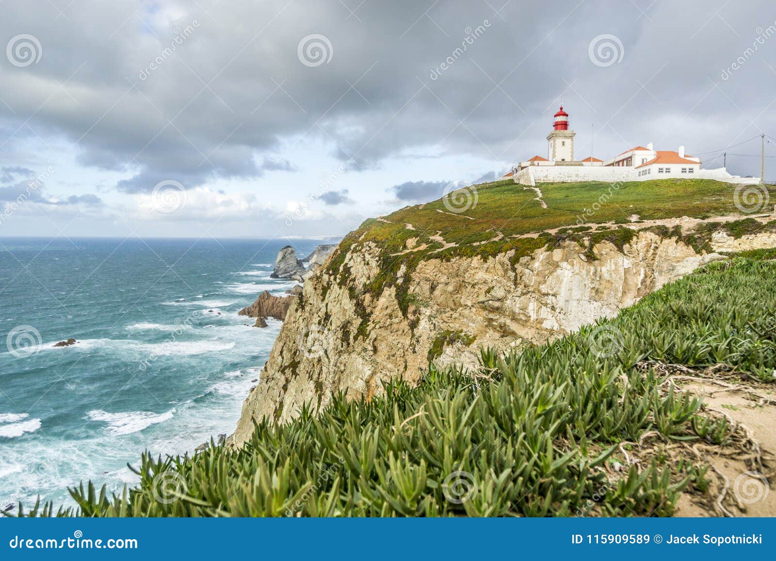 Lighthouse on the Cliffs on Cape Roca, Sintra - Cascais Natural Stock ...