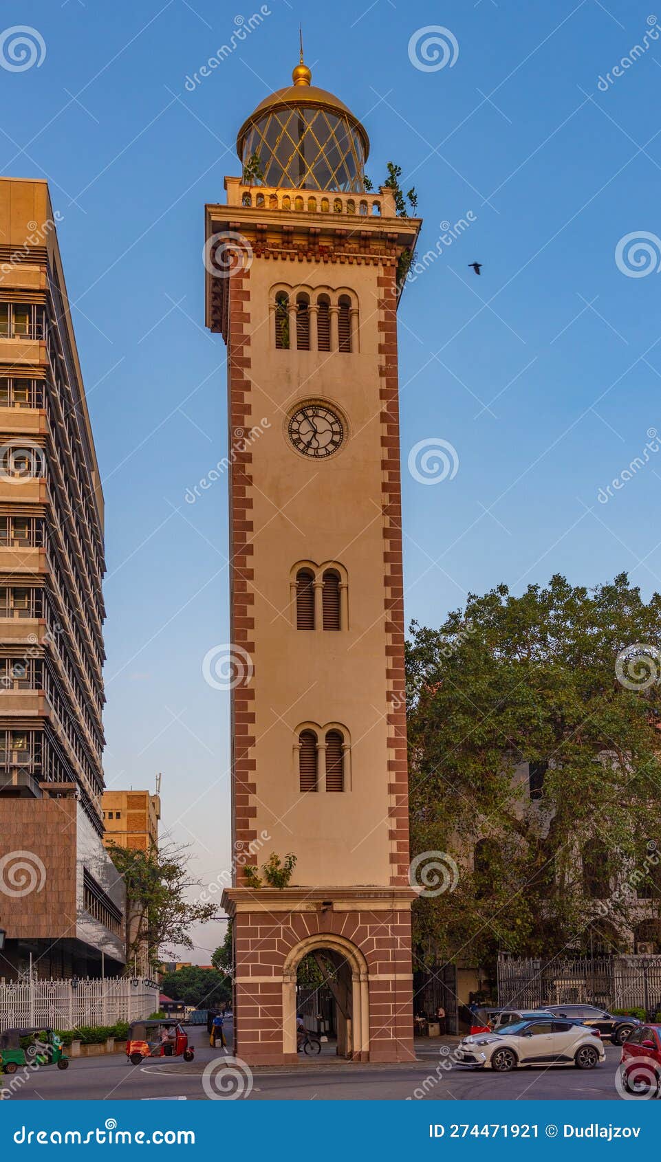 Lighthouse Clock Tower at Colombo, Sri Lanka Stock Image - Image of ...