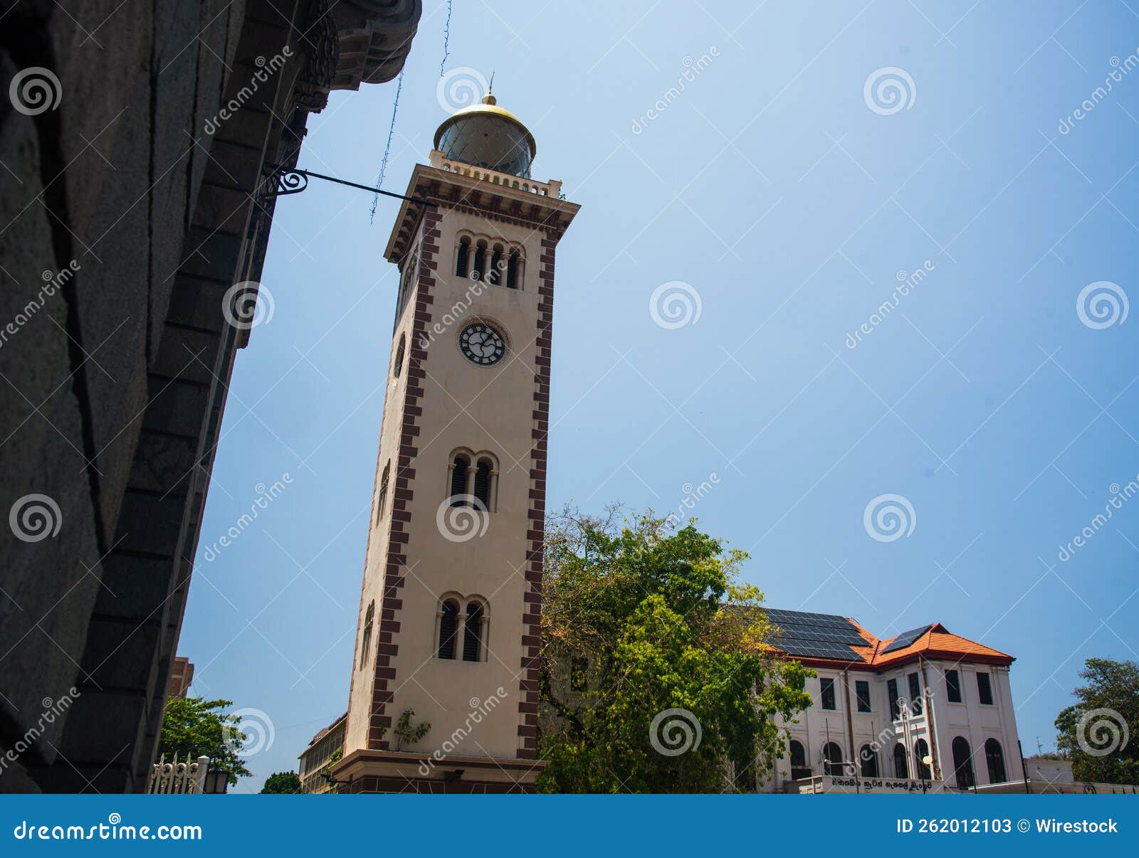 Lighthouse Clock Tower in Colombo, Sri Lanka Stock Image - Image of ...