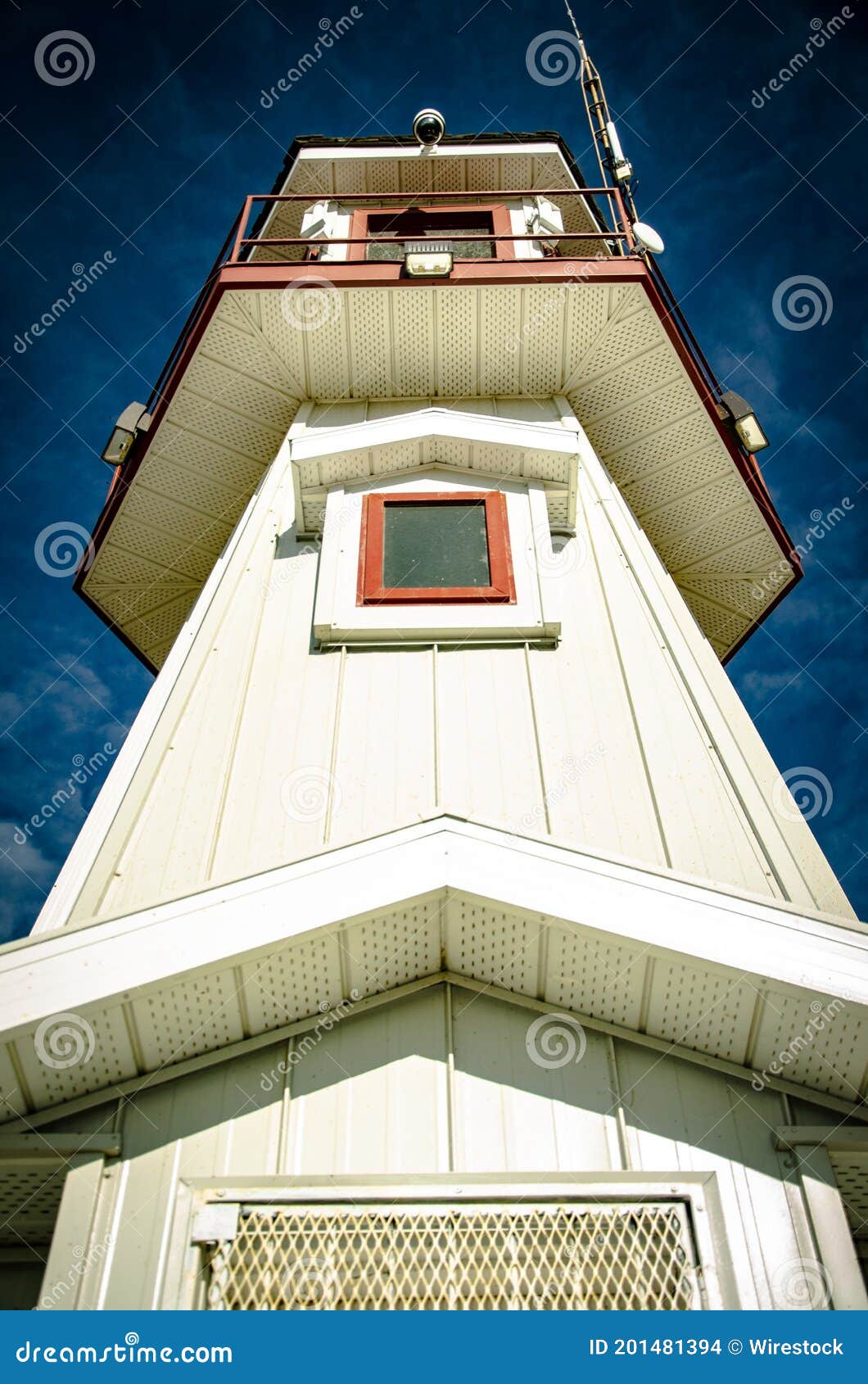 Lighthouse on a Cloudy Sky Background Stock Photo - Image of white ...