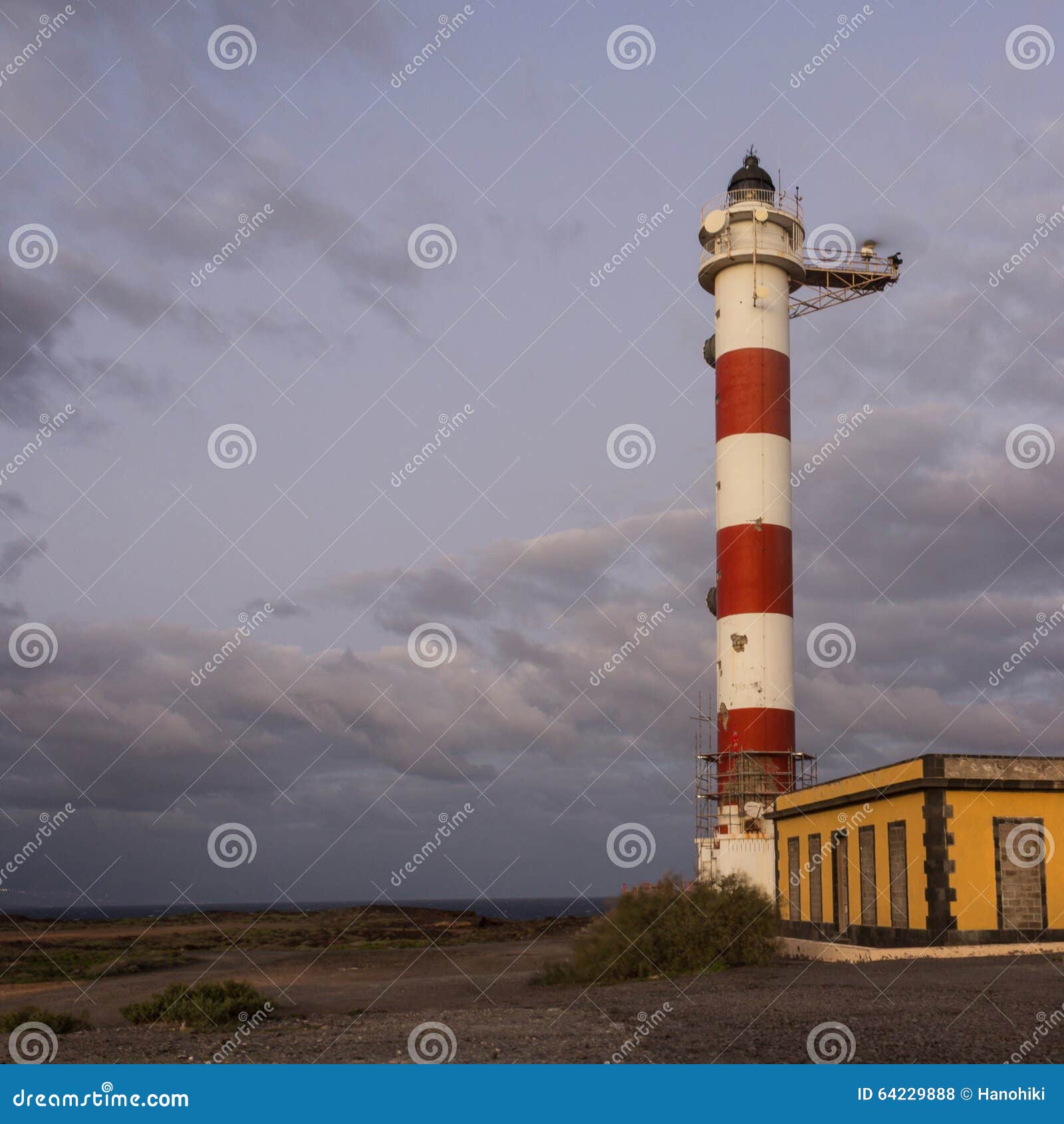 Lighthouse, Cloudy Sky, Evening Stock Photo - Image of landmark, storm ...