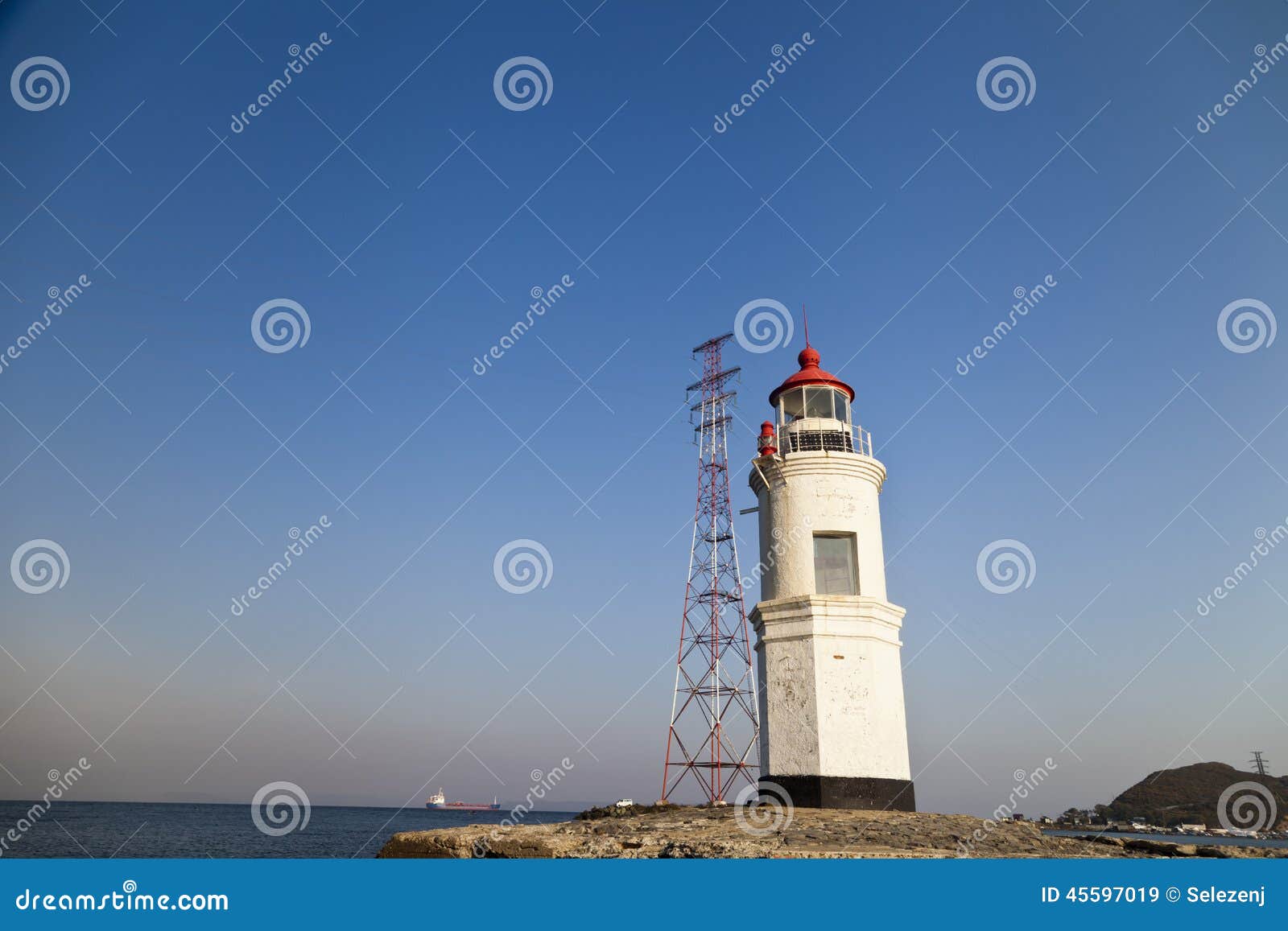 Lighthouse on the coast stock image. Image of hope, bright - 45597019