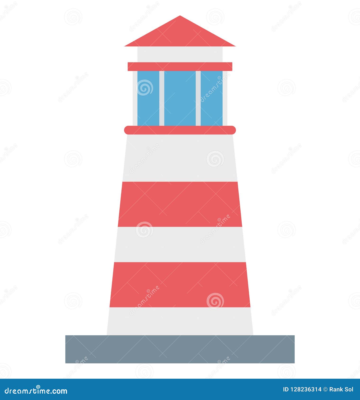 Lighthouse Color Illustration Vector Icon Stock Vector - Illustration ...