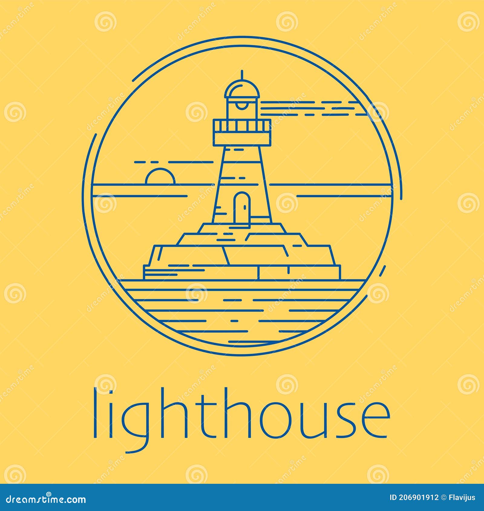 Lighthouse concept logo stock vector. Illustration of linear - 206901912