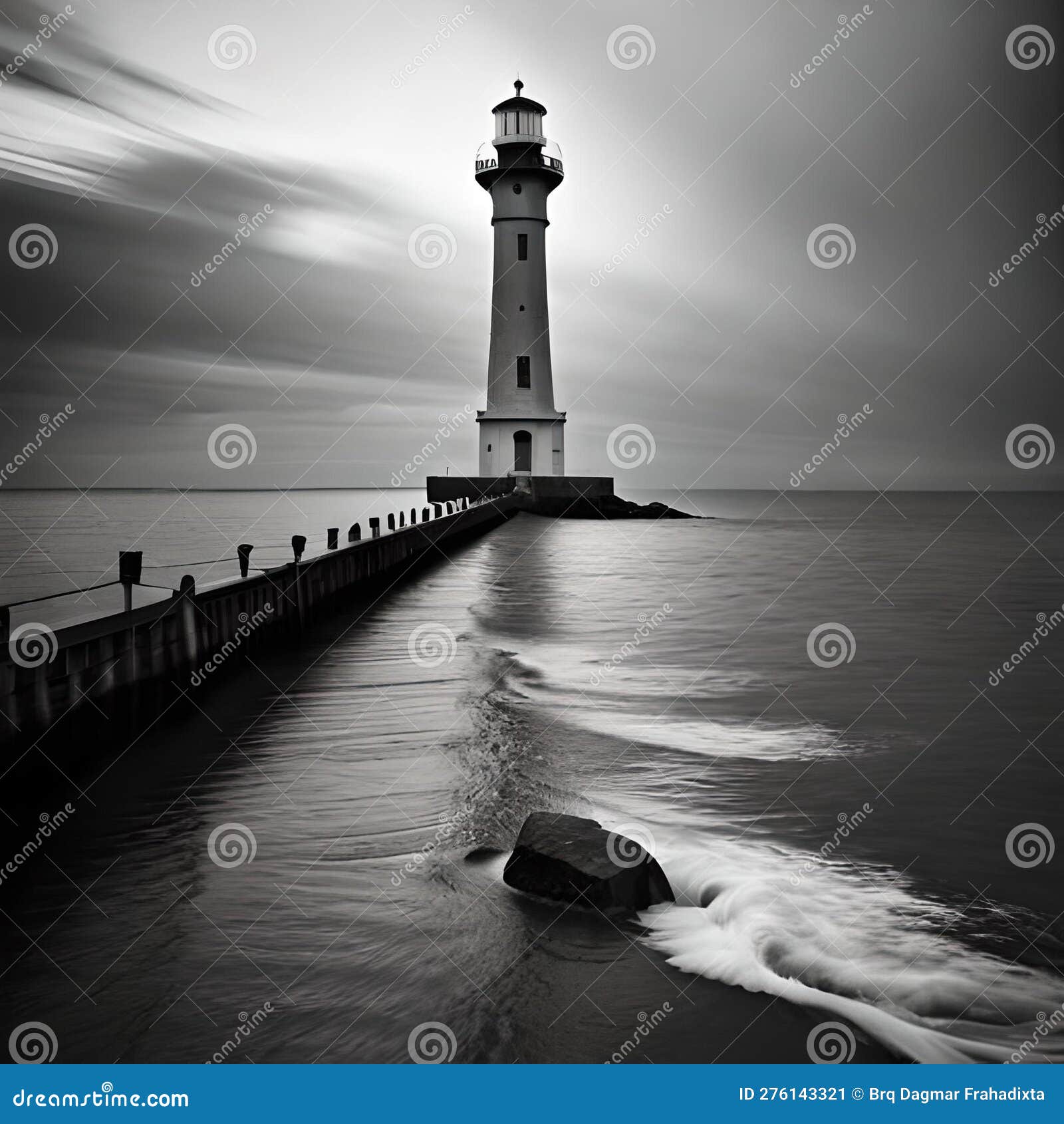 A Lighthouse Contrast Highlights Vintage Backlighting Stock ...