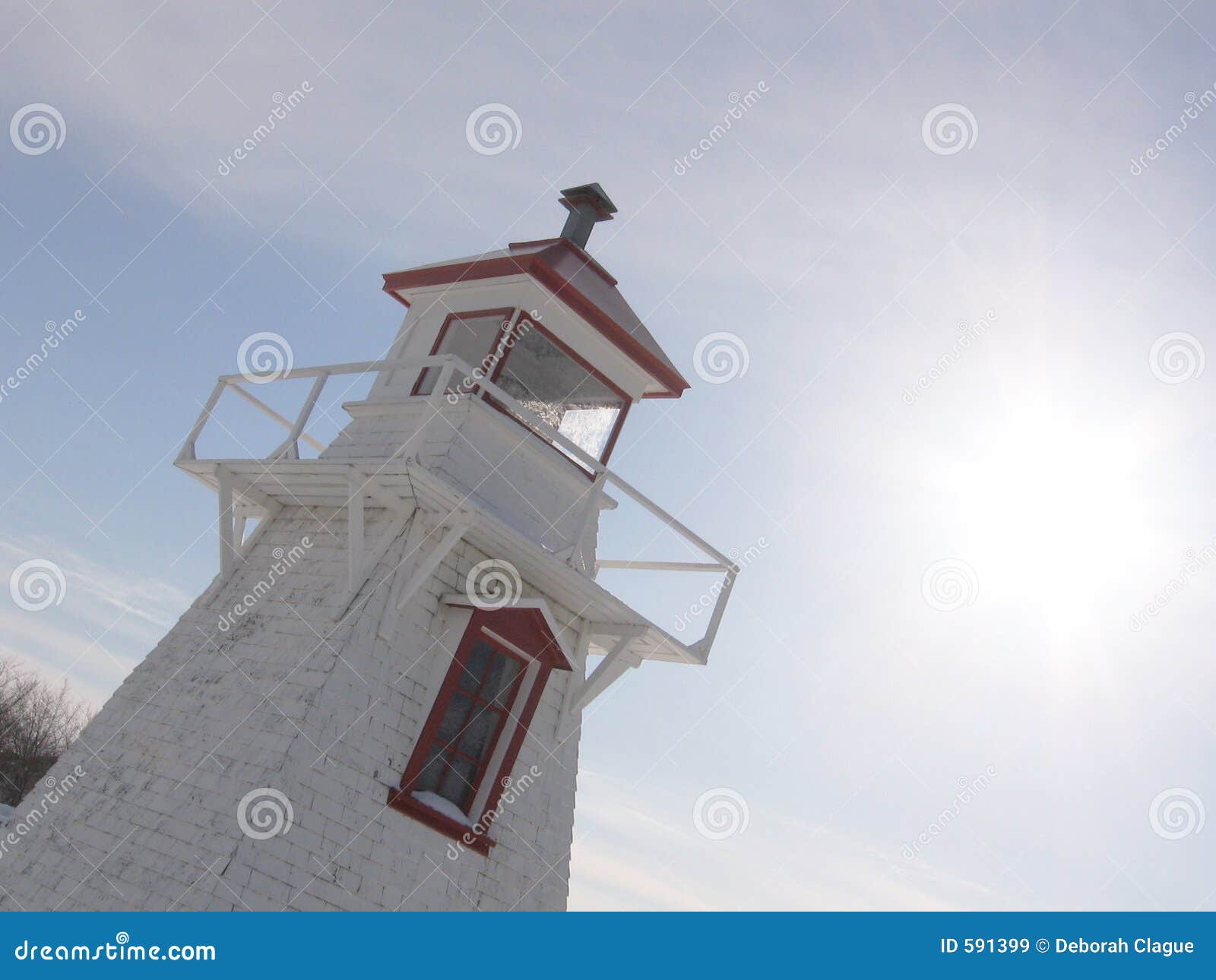 Lighthouse Covered in Snow stock image. Image of snow, seasonal - 591399