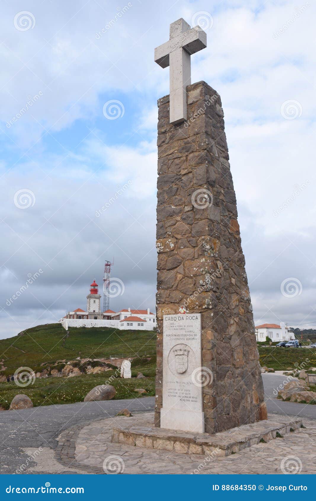 Lighthouse, Cross and Landscape, Cabo Da Roca; Stock Photo - Image of ...