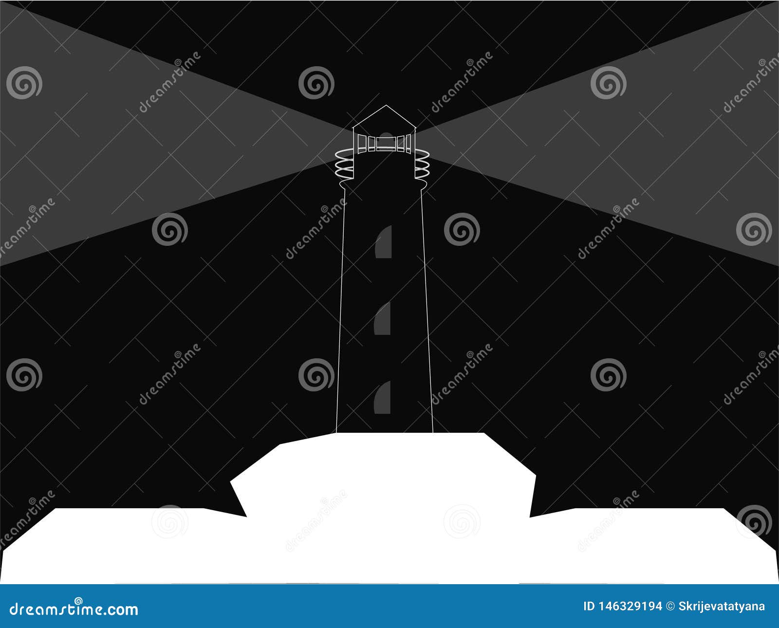 Lighthouse Dark Illustration Background Stock Vector - Illustration of ...