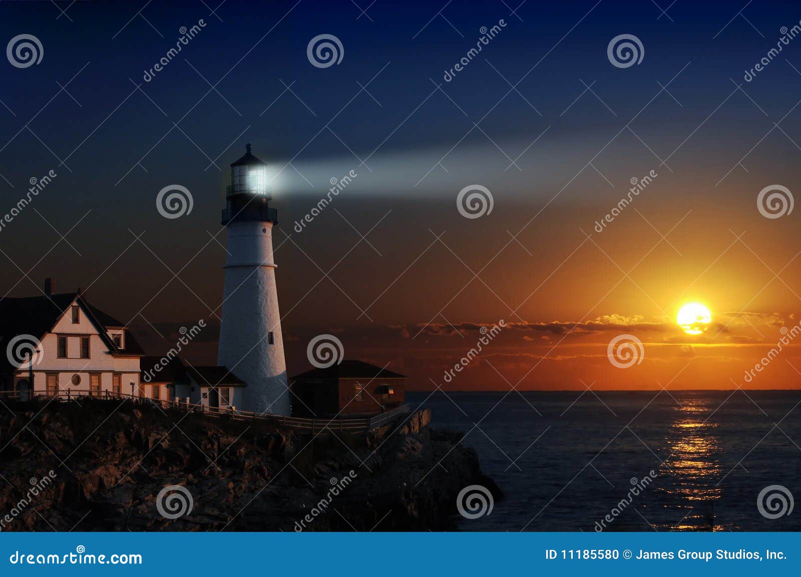 Lighthouse at dawn stock photo. Image of sail, atlantic - 11185580