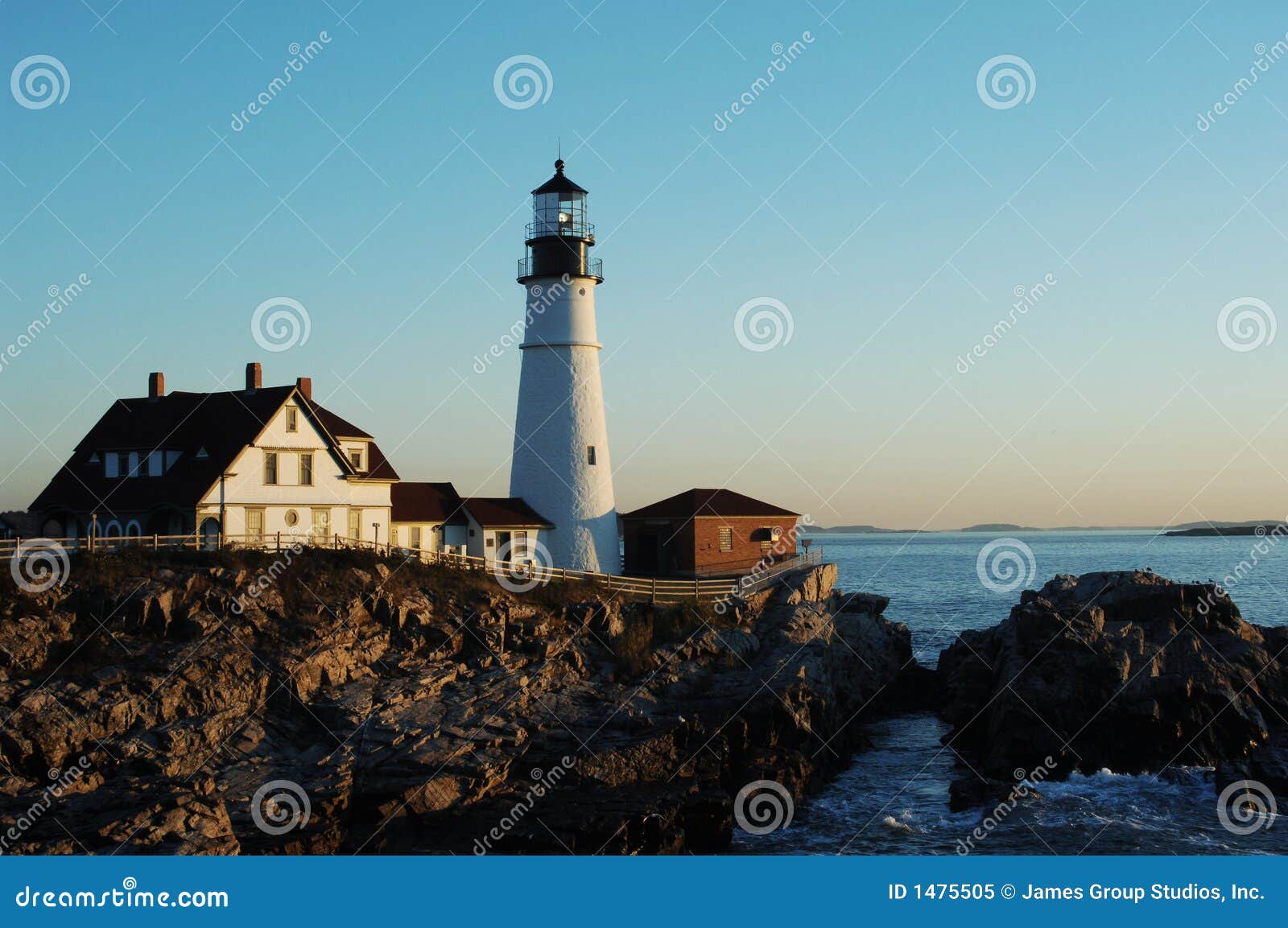 Lighthouse at dawn stock image. Image of lighthouse, light - 1475505