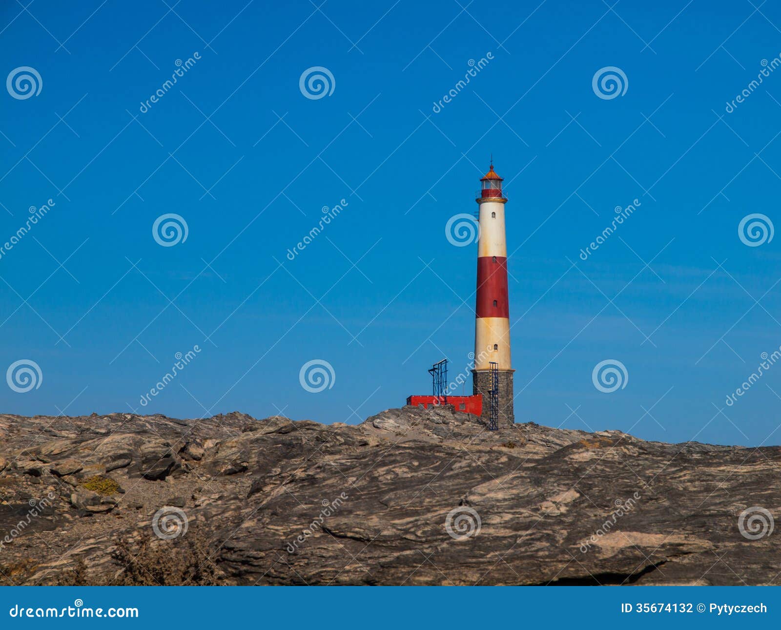 Lighthouse at Diaz Point stock photo. Image of blue, atlantic - 35674132