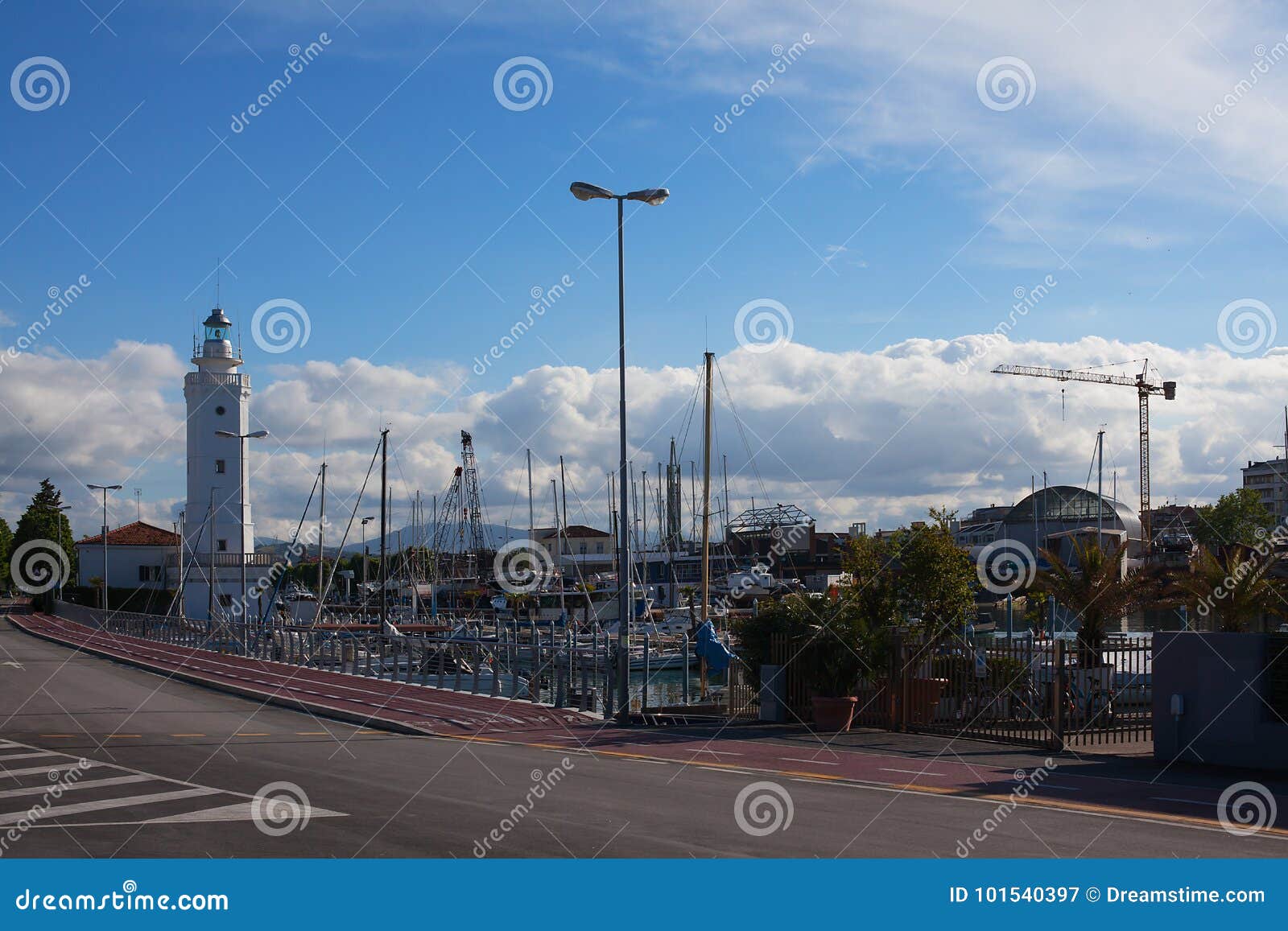 Lighthouse on the dock. stock image. Image of light - 101540397