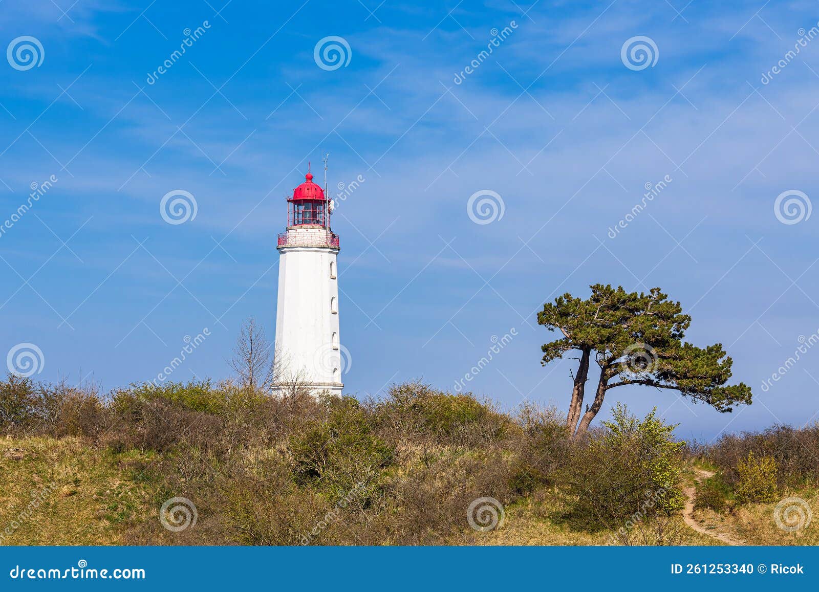 The Lighthouse Dornbusch on the Island Hiddensee, Germany Stock Photo - Image of baltic ...