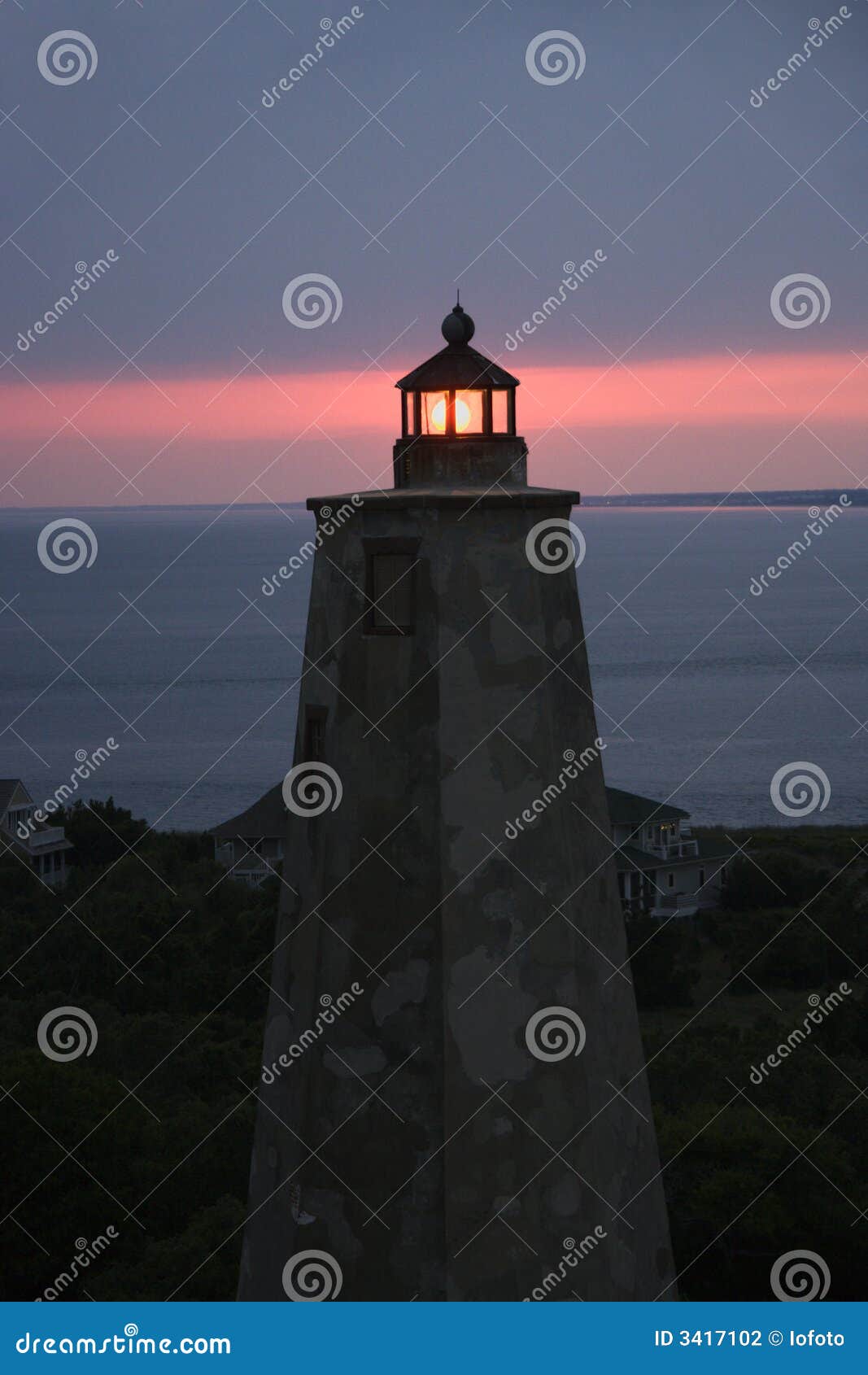 Lighthouse at dusk. stock photo. Image of county, night - 3417102