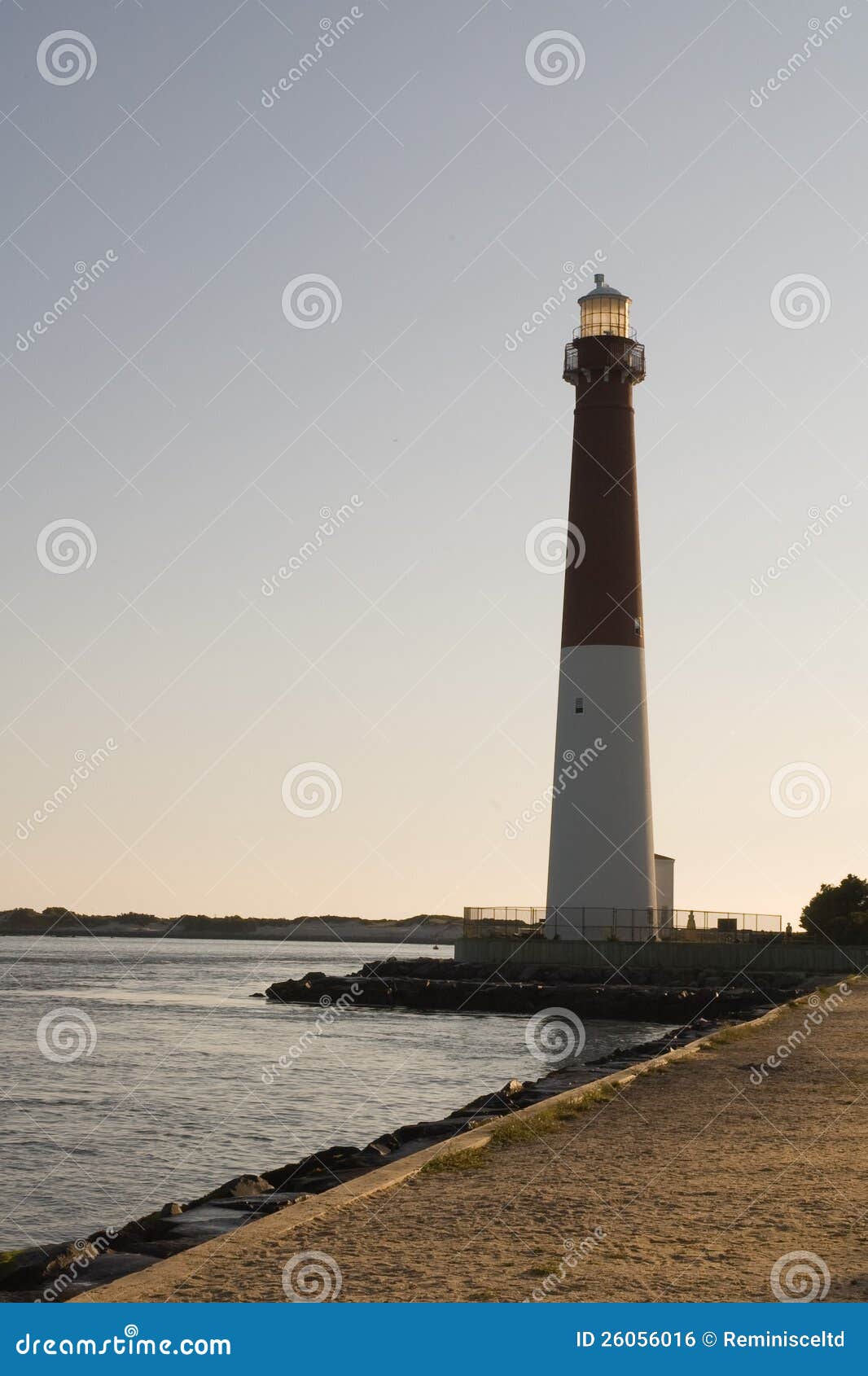 Lighthouse early morning stock photo. Image of port, beach - 26056016