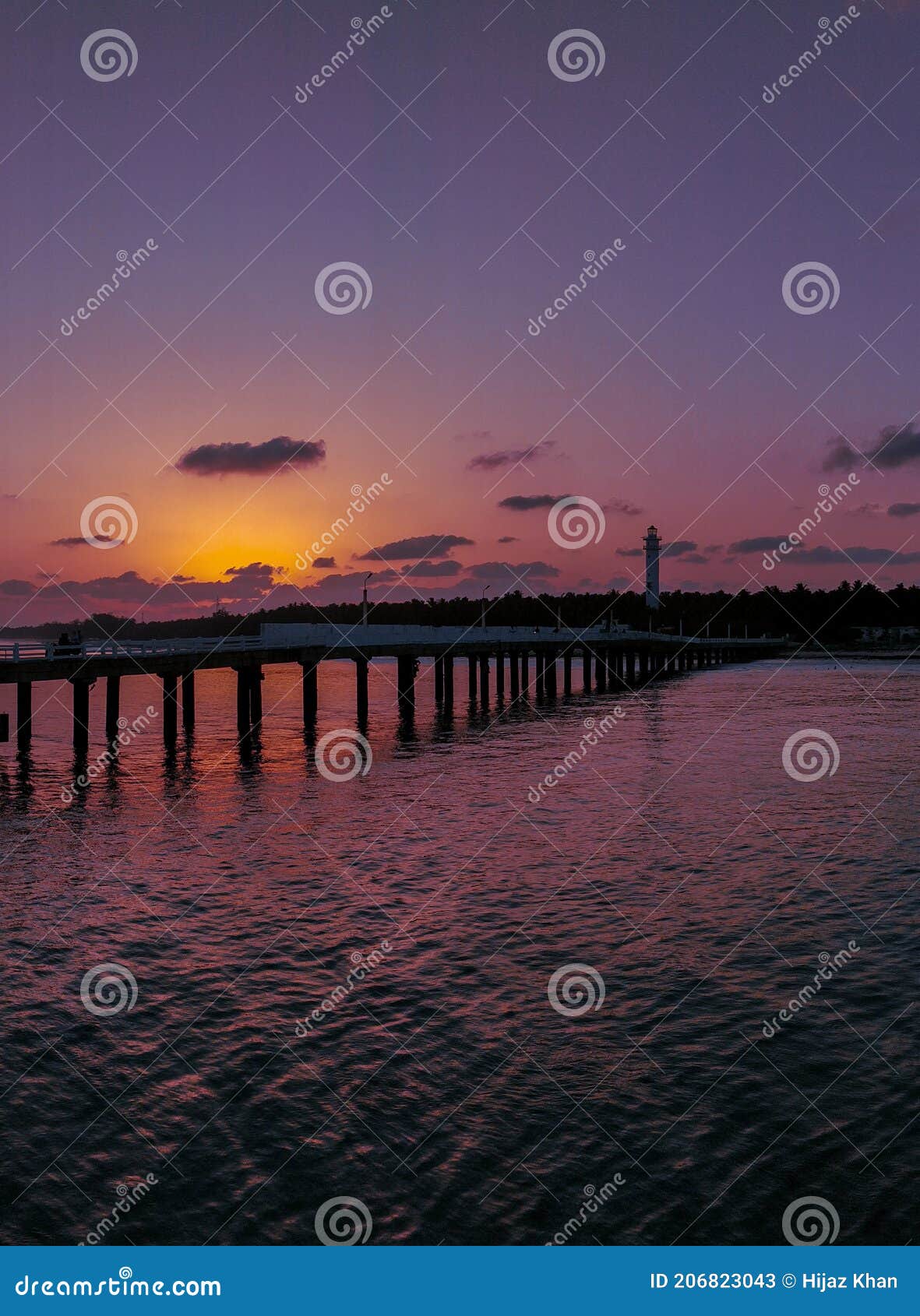 Lighthouse and Eastern Jetty from Lakshadweep Stock Image - Image of ...