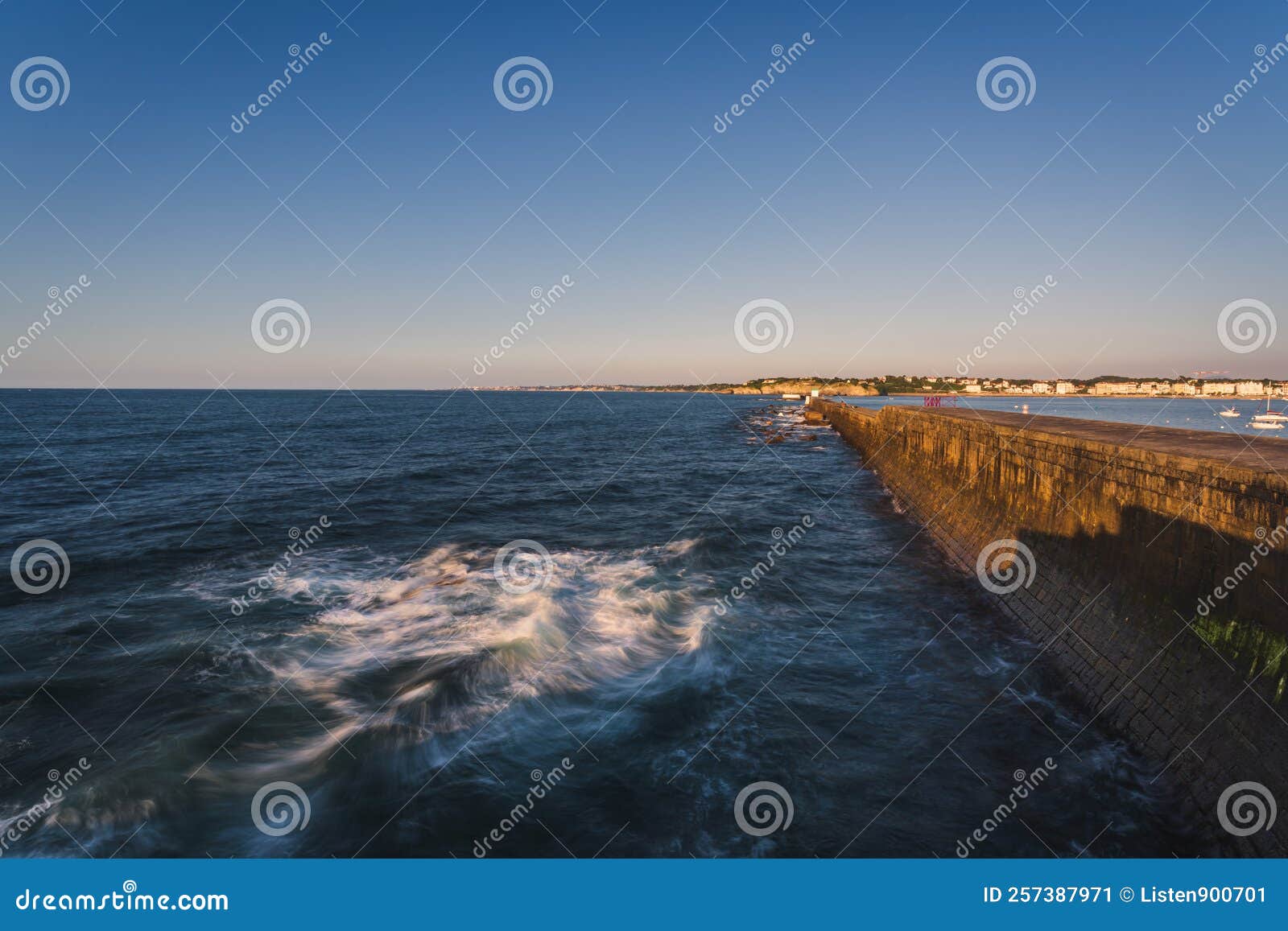 Lighthouse and Embankment by the Sea Stock Image - Image of vacation ...
