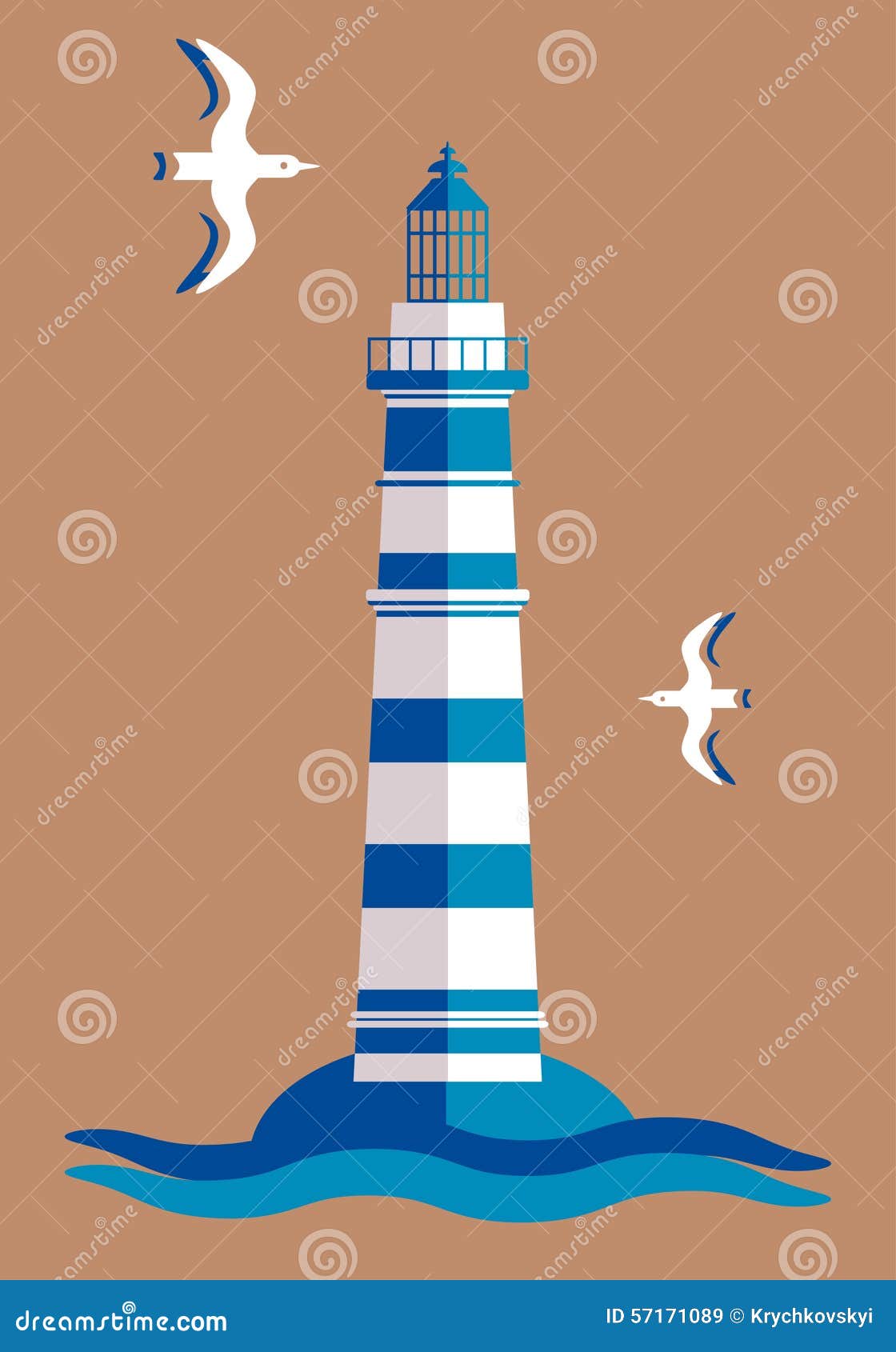 Lighthouse emblem. stock vector. Illustration of symbol - 57171089