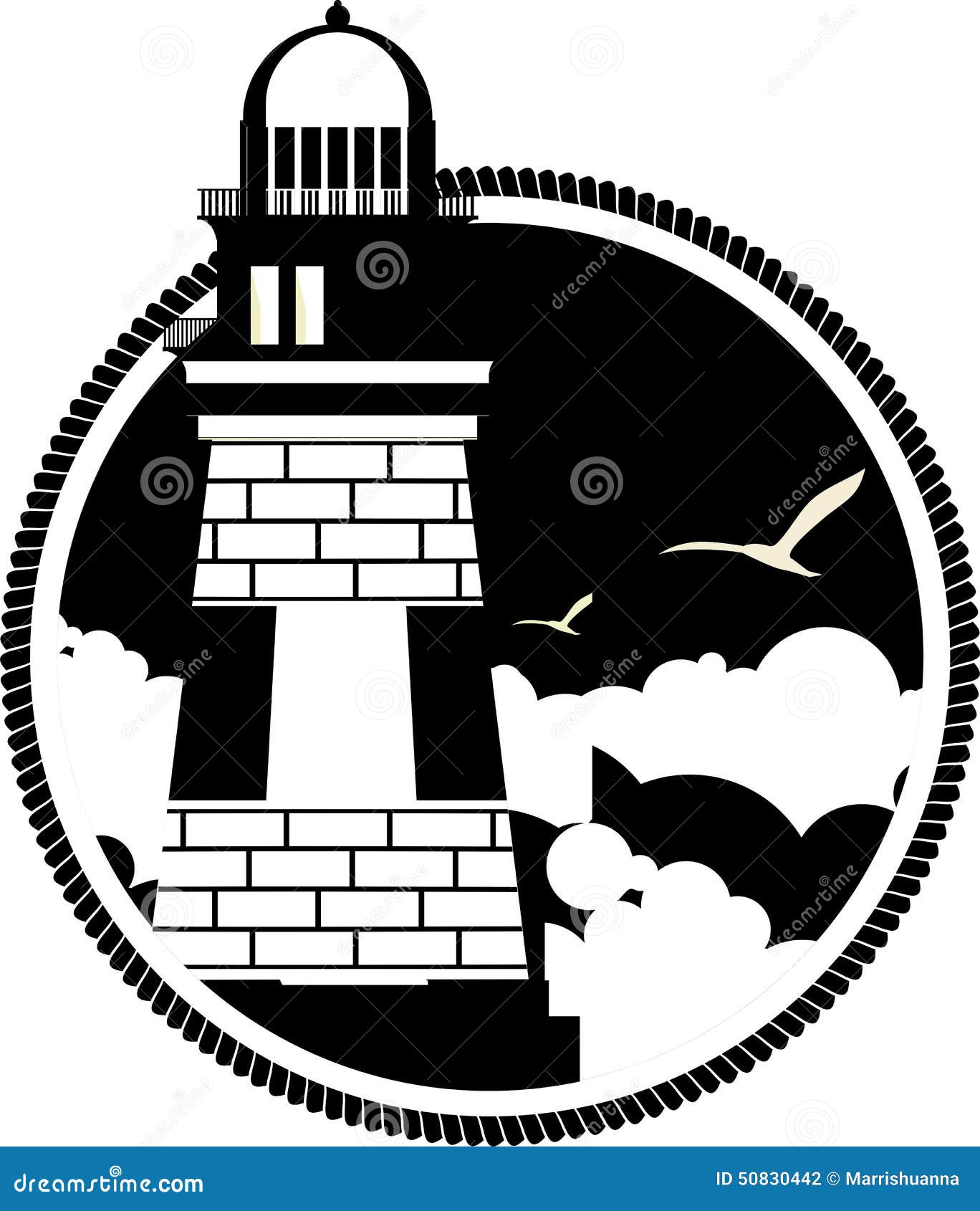 Lighthouse emblem stock vector. Illustration of seaside - 50830442