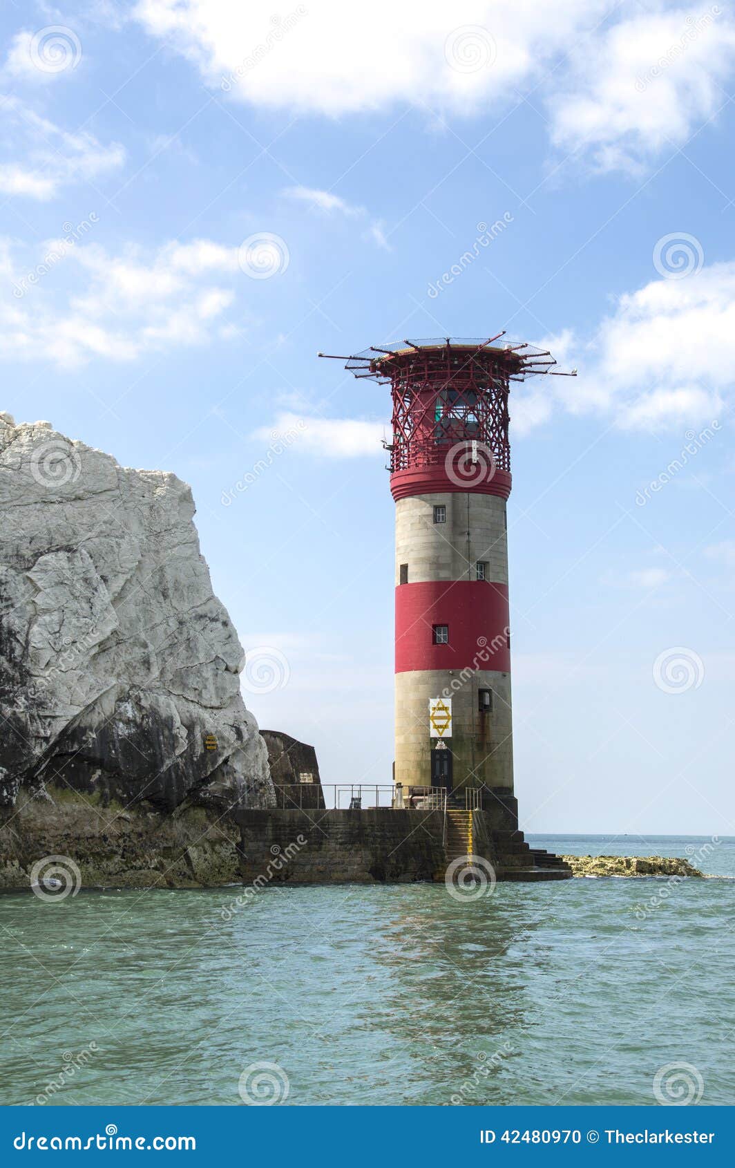 The Lighthouse at the End of the Needles on the Isle of Wight Stock ...