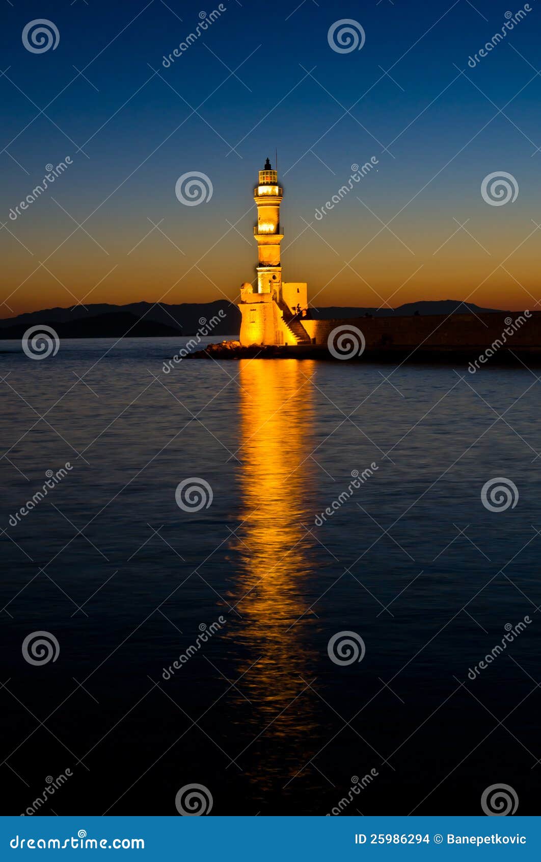 Lighthouse at the Entrance of Hanya Harbour Stock Photo - Image of ...