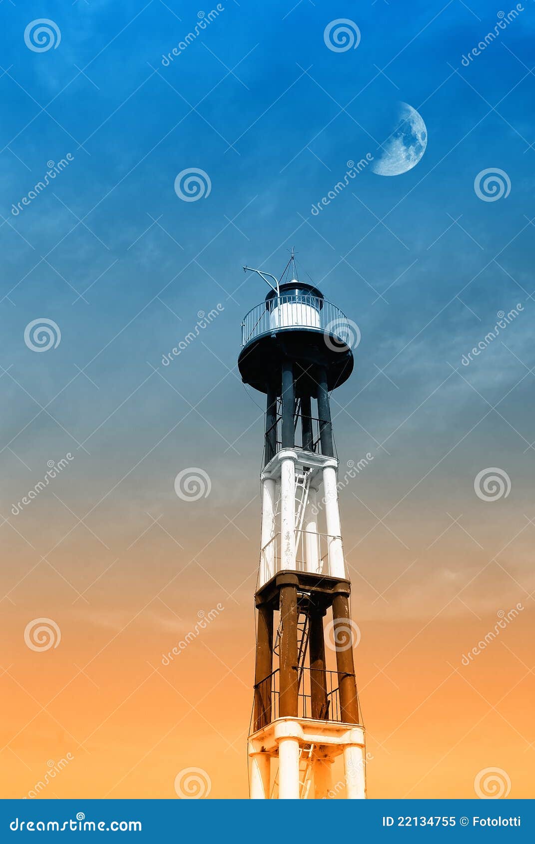 Lighthouse in the evening stock image. Image of sunset - 22134755
