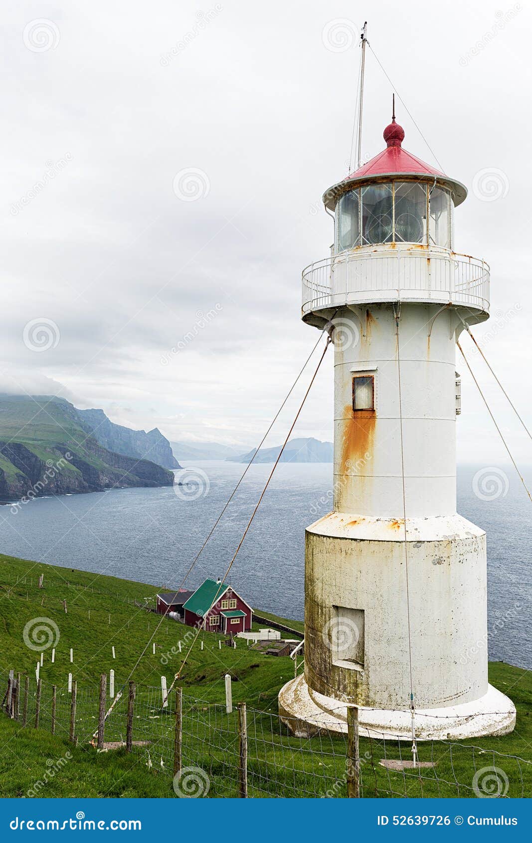Lighthouse on Faroe Islands. Stock Photo - Image of white, navigation ...