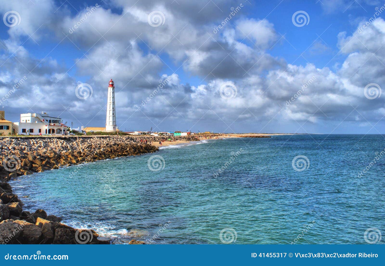 Lighthouse in Farol island stock image. Image of coast - 41455317