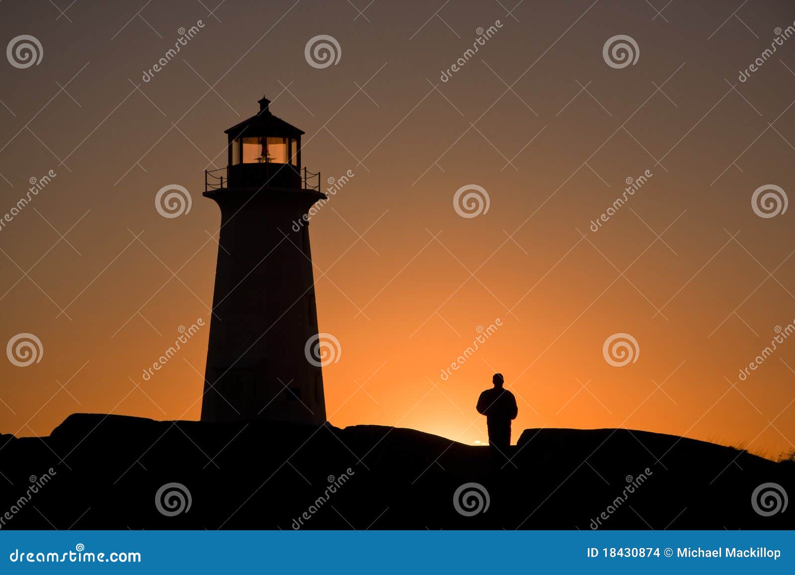 Lighthouse and Figure stock photo. Image of coast, canada - 18430874