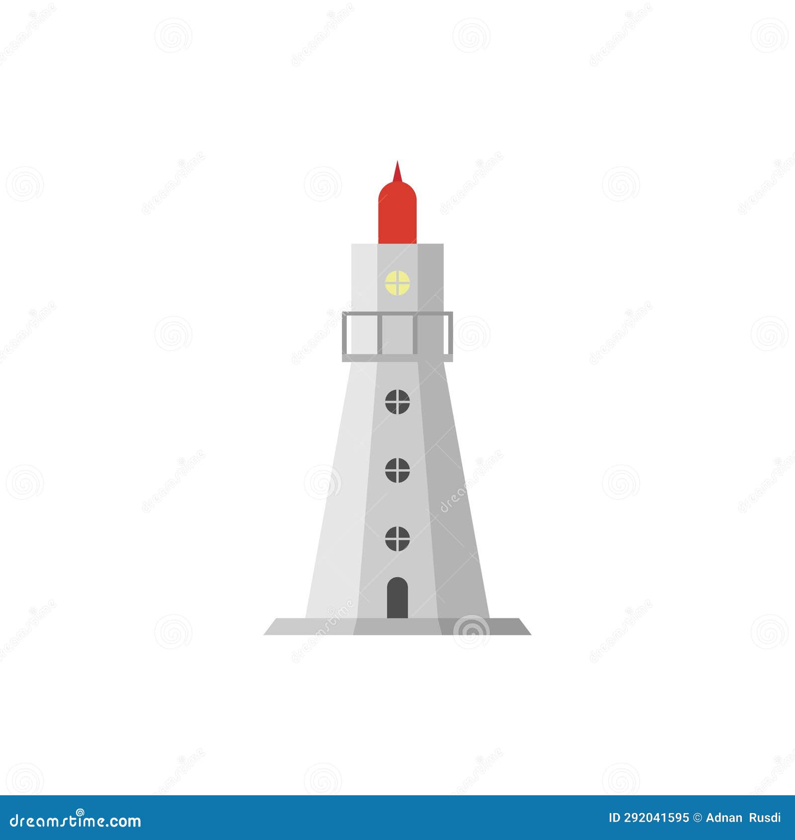 Lighthouse Flat Design Vector Illustration Stock Illustration ...