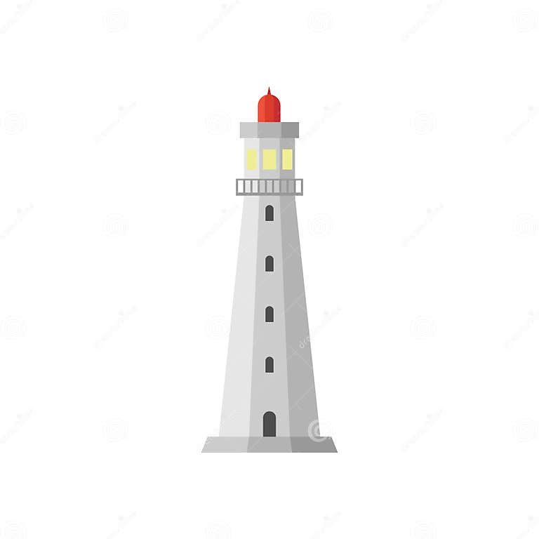 Lighthouse Flat Design Vector Illustration Stock Illustration ...