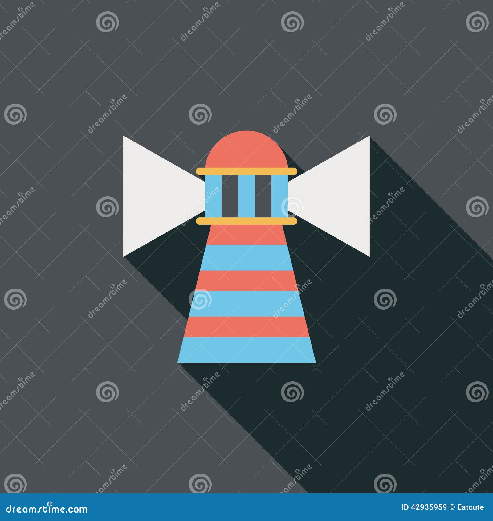 Lighthouse Flat Icon with Long Shadow Stock Vector - Illustration of ...