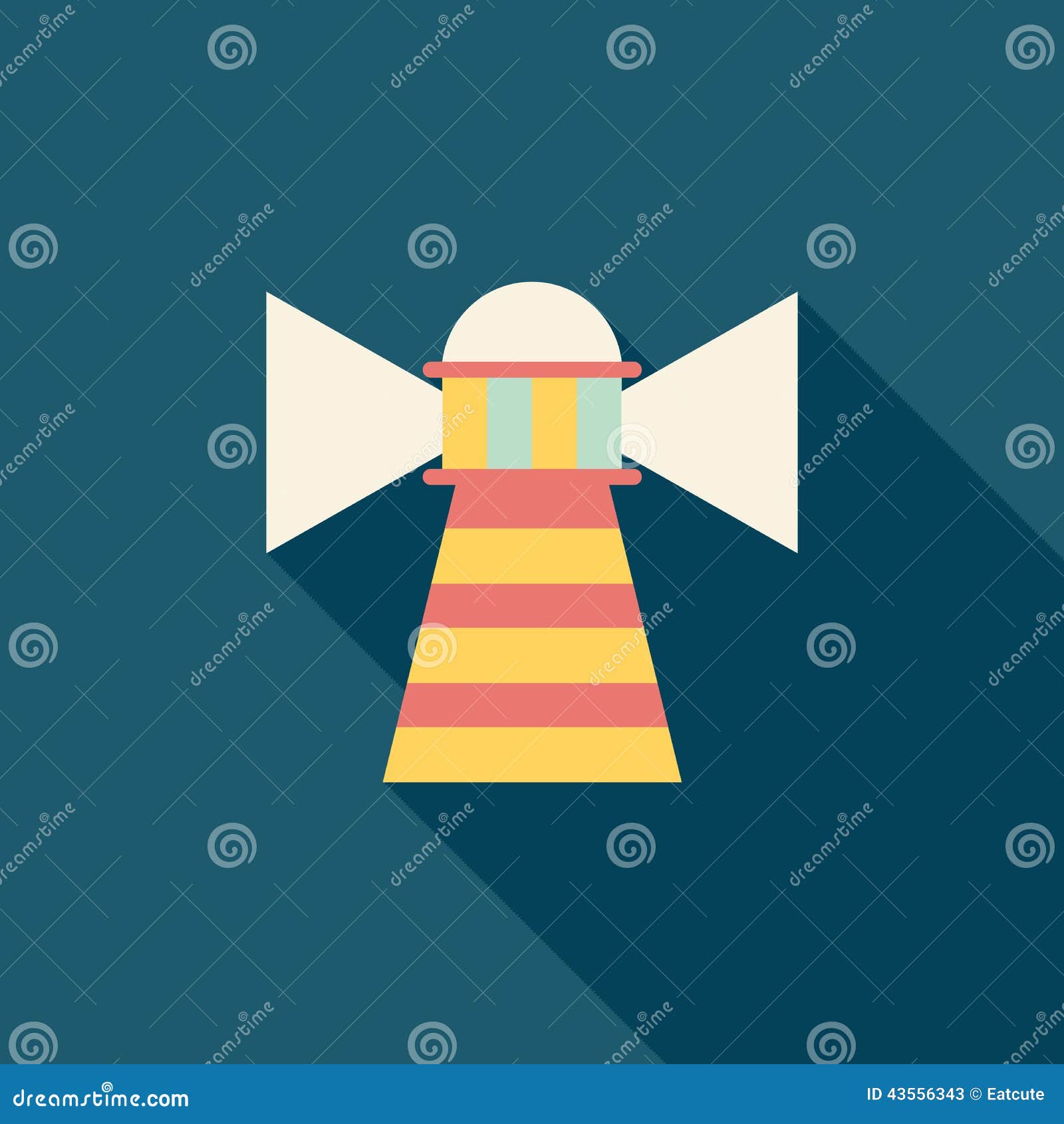 Lighthouse Flat Icon with Long Shadow Stock Vector - Illustration of ...
