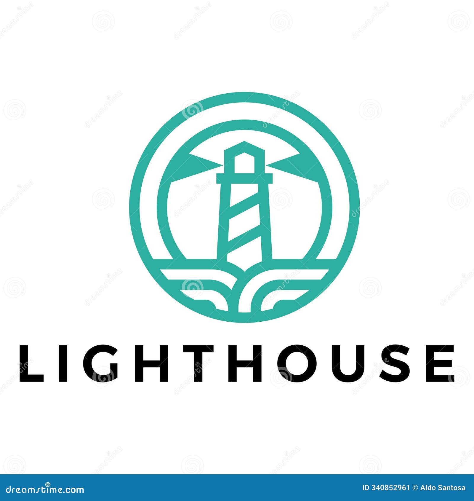 Lighthouse Flat Minimalist Logo Design Stock Illustration ...