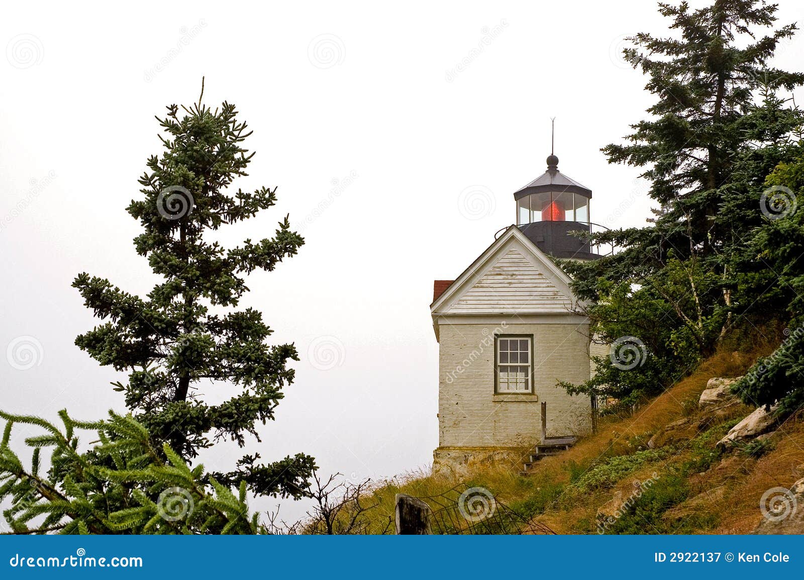 Lighthouse in fog stock image. Image of house, countryside - 2922137
